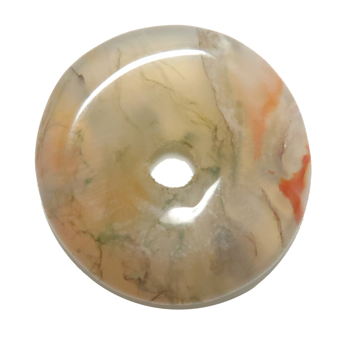 White Moss Agate Gemstone Donut Vivid Creator Carnelian Stone — Satin ...
