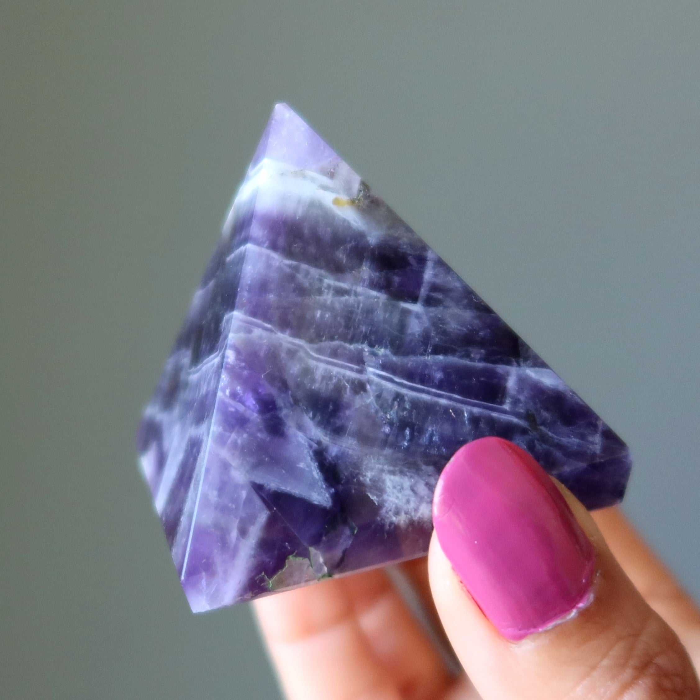 Amethyst Pyramid Power Purple Chevron — Satin Crystals