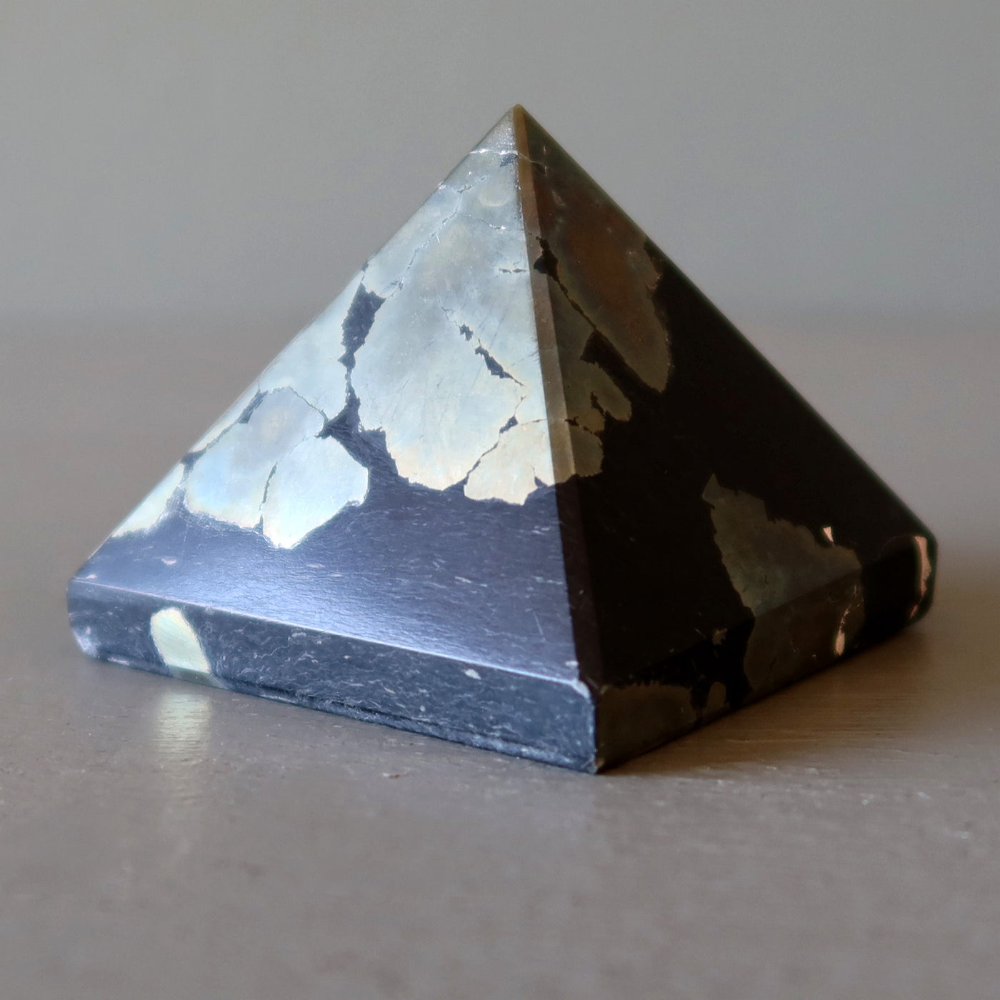Apache Gold Pyramid Wisdom Chalcopyrite Stone — Satin Crystals