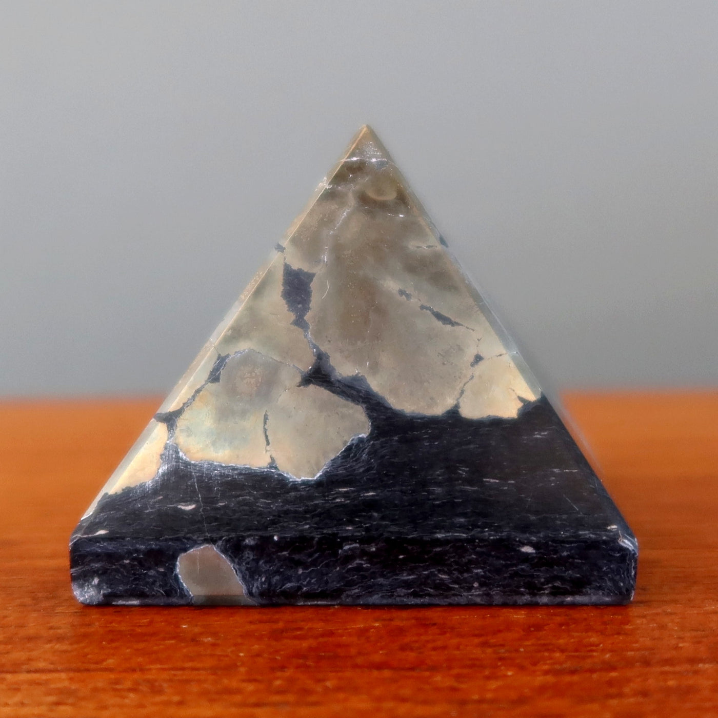 Apache Gold Pyramid Wisdom Chalcopyrite Stone — Satin Crystals
