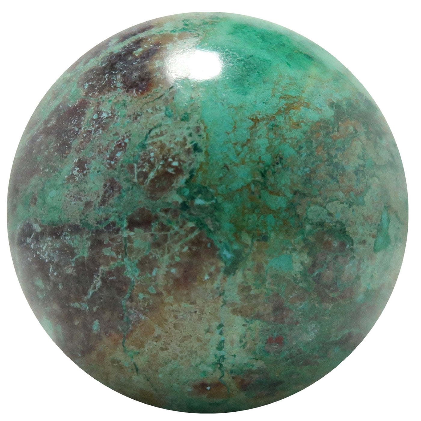 Chrysocolla Sphere Earth Connect Crystal Ball — Satin Crystals
