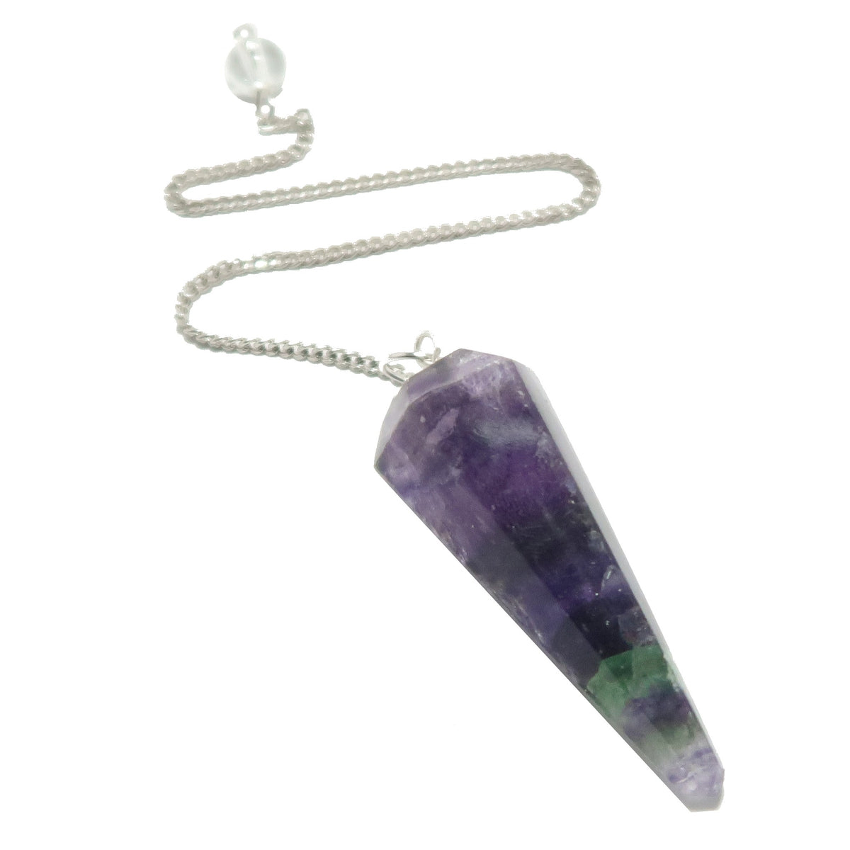 Fluorite Pendulum Concentration Crystal Purple Green — Satin Crystals