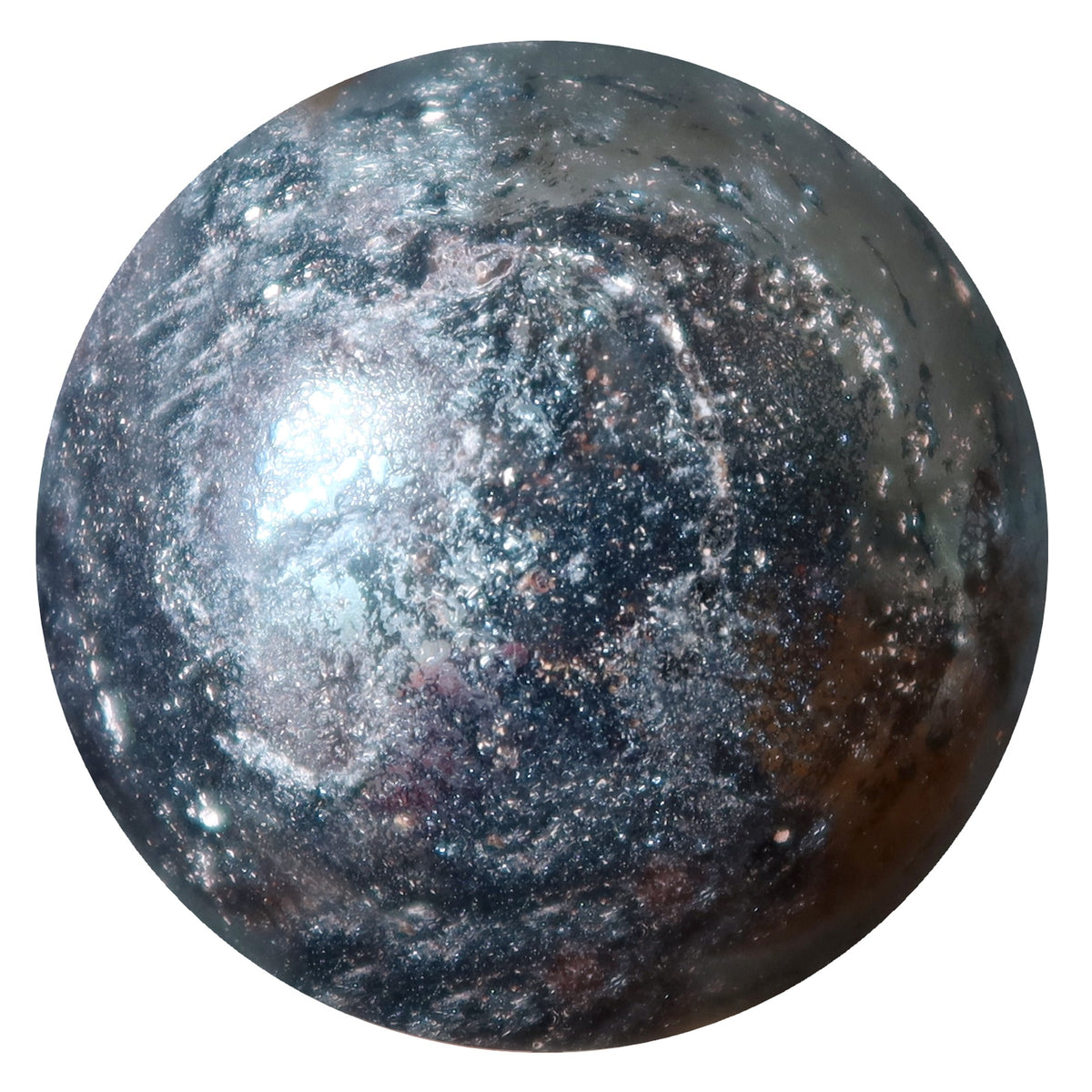 Hematite Sphere Protection Au Natural Crystal Ball — Satin Crystals