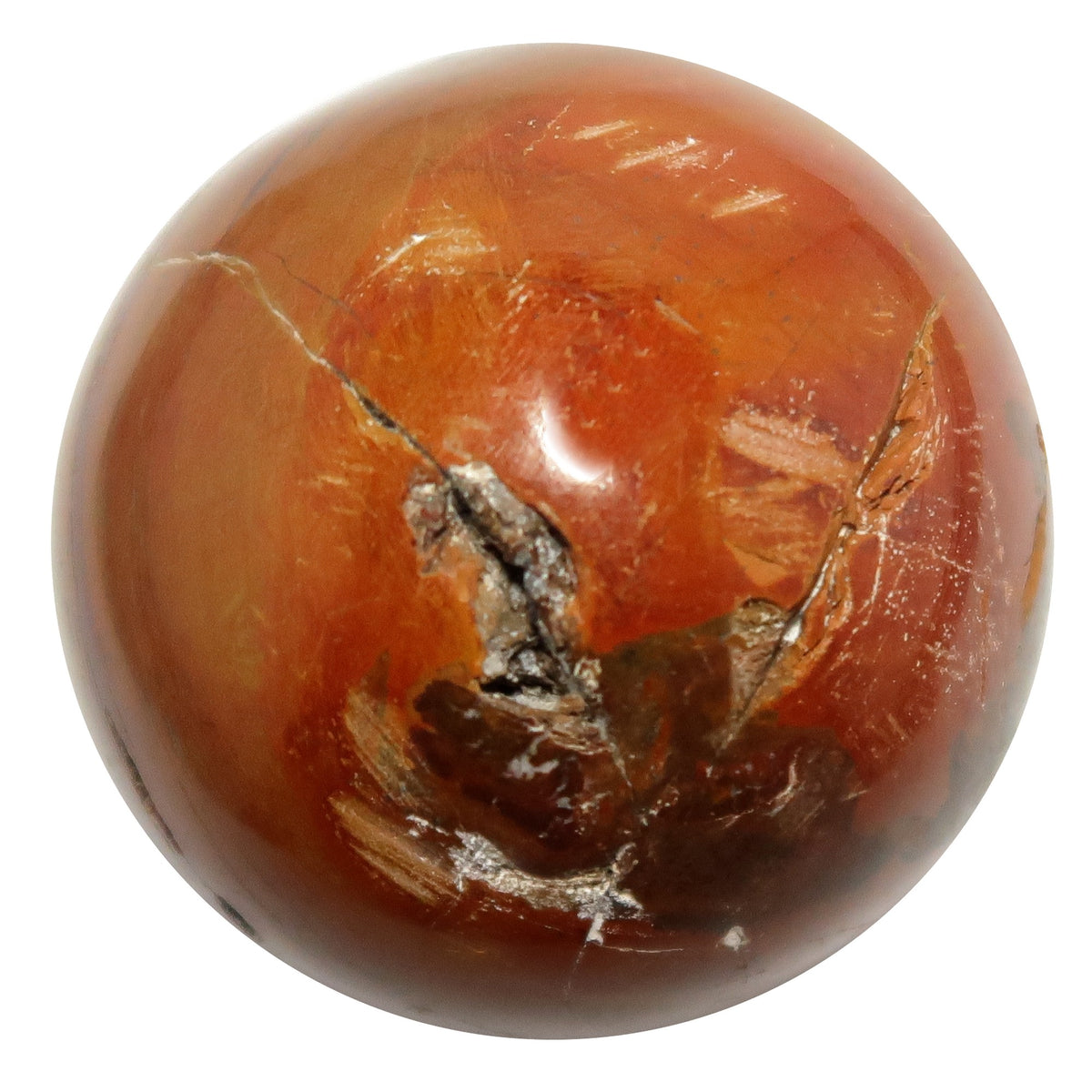 Ocean Jasper Sphere Earth Tectonic Crater Red Crystal Ball — Satin Crystals