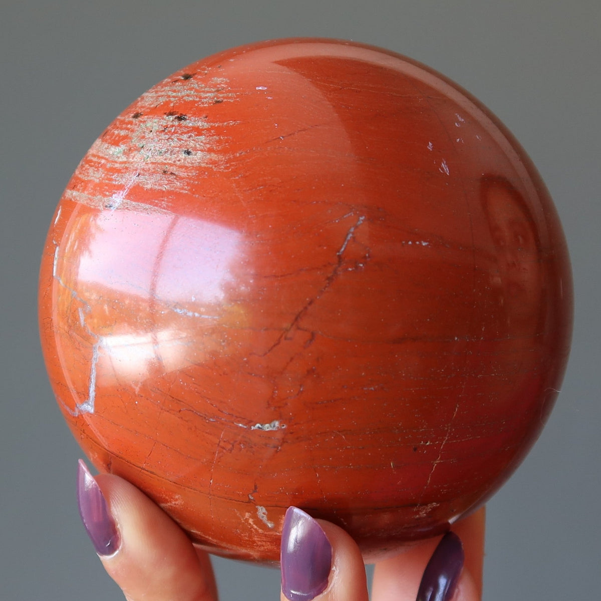 Red Jasper Sphere Fire Spirit Crystal Ball — Satin Crystals