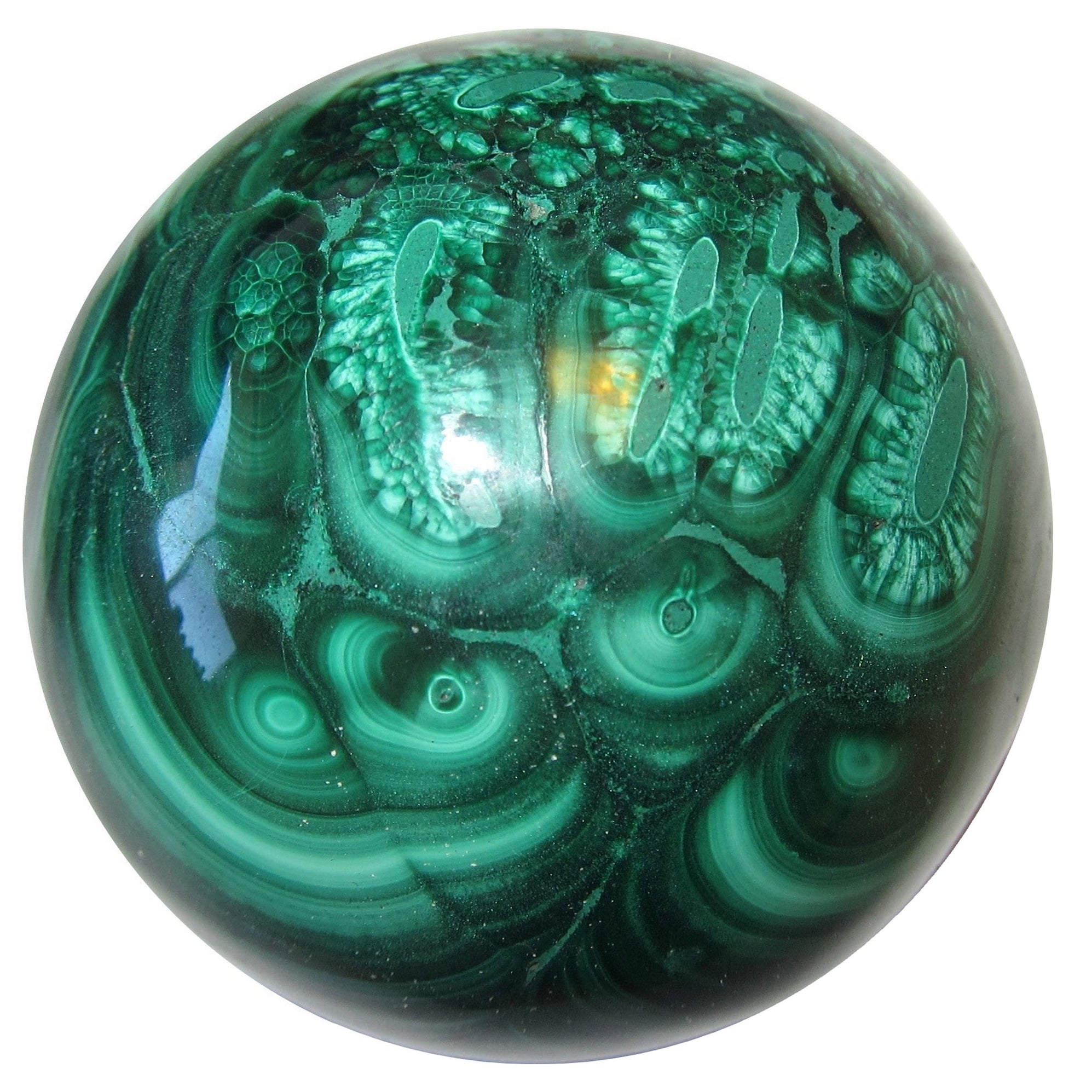 Malachite Sphere Green Swirl Soiree Crystal Ball — Satin Crystals