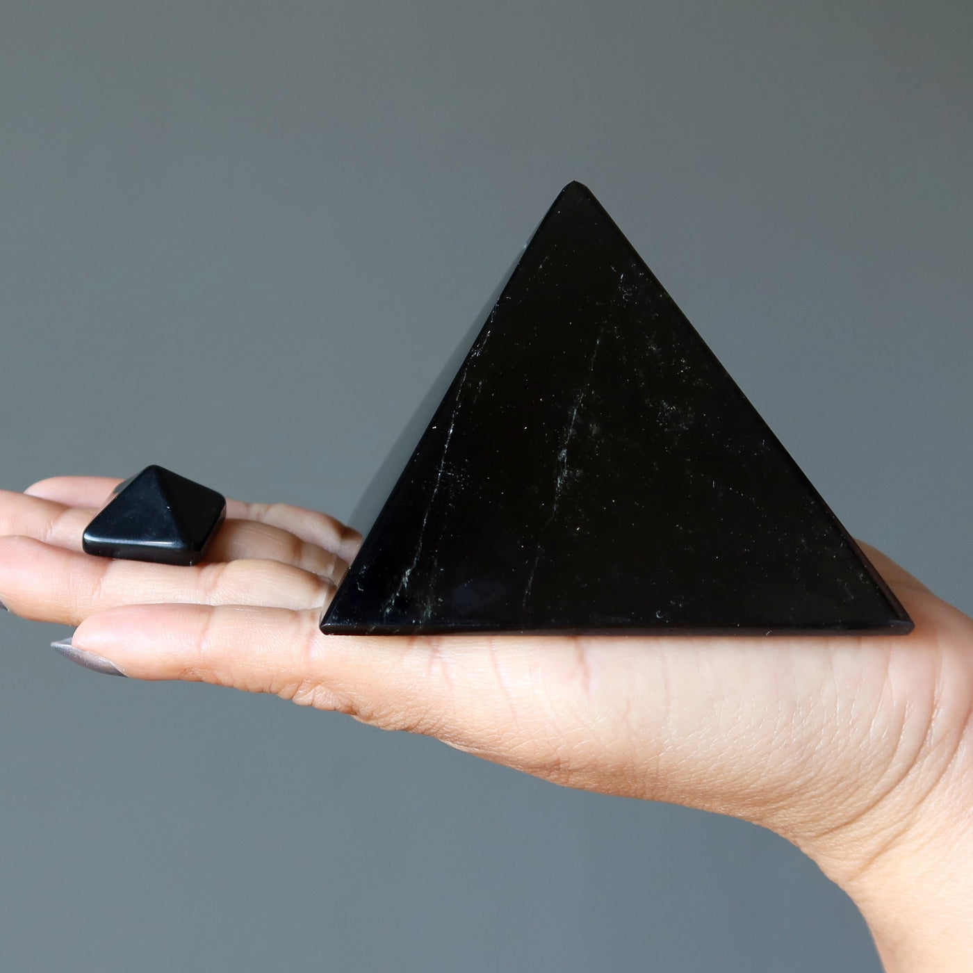 Black Obsidian Pyramid Power Protection Crystal — Satin Crystals