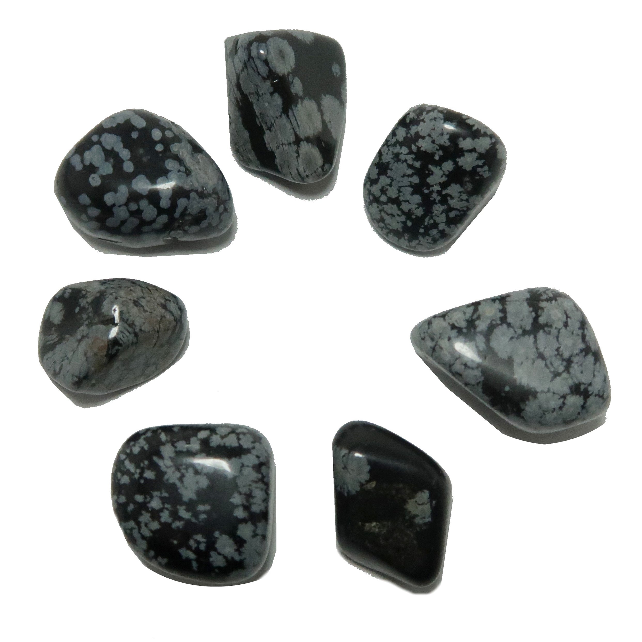 Snowflake Obsidian Tumbled Stone Set Protection — Satin Crystals