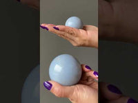 Angelite Sphere My Angels Up Above Crystal Ball — Satin Crystals