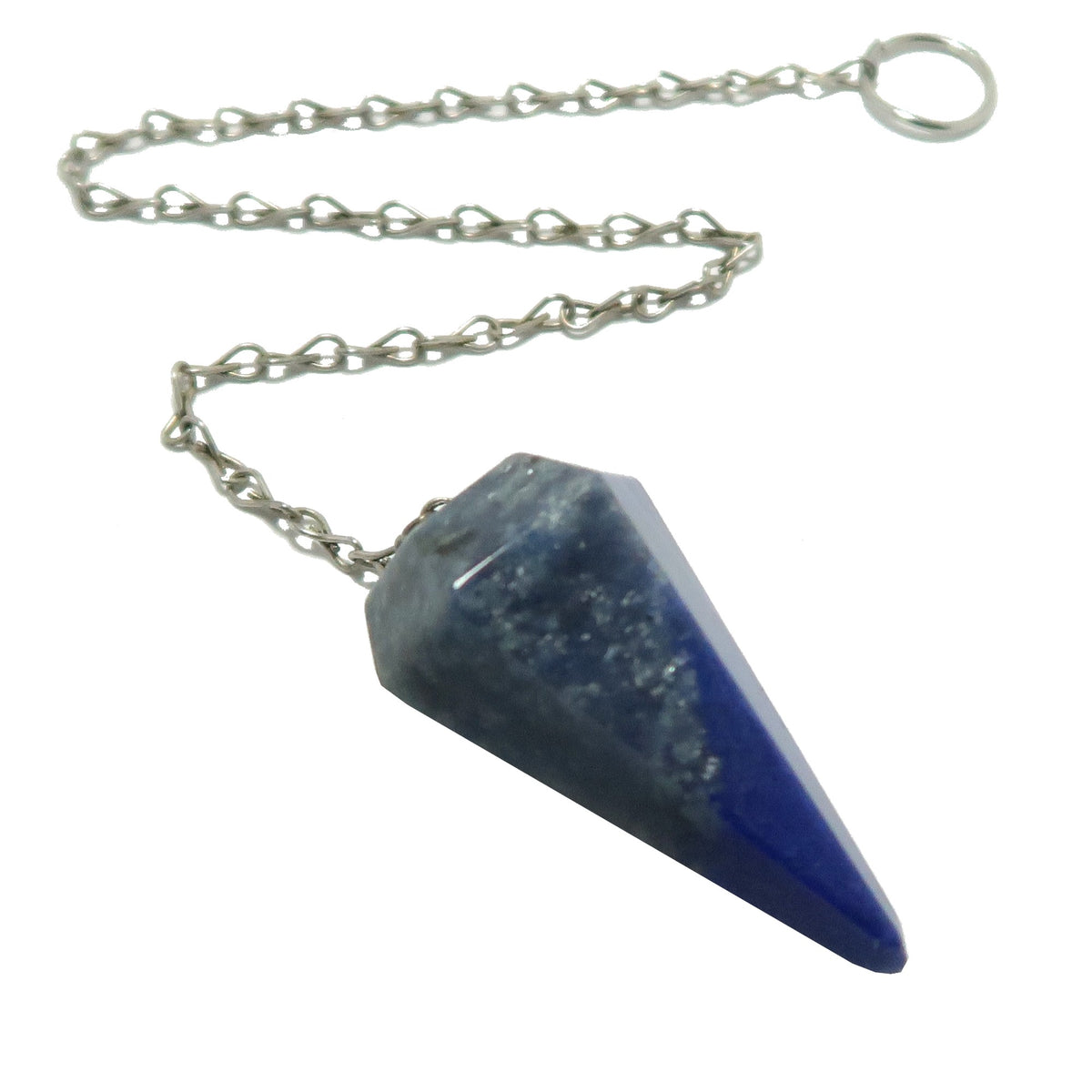 Blue Quartz Pendulum Prophet's Third Eye Chakra Stone — Satin Crystals