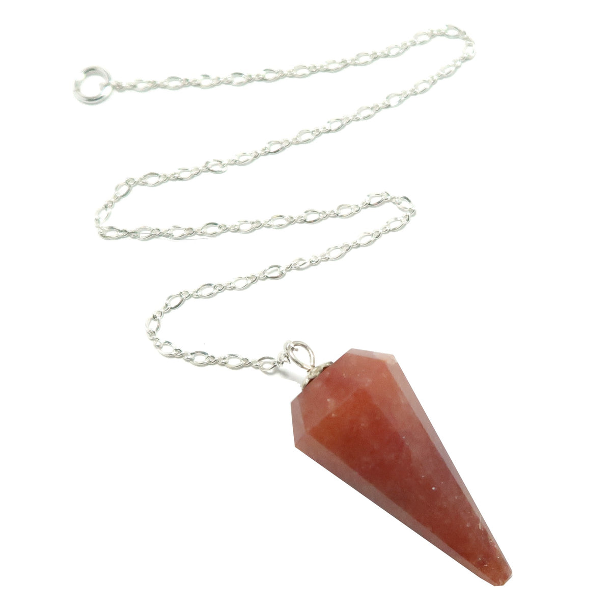 Red Fire Quartz Pendulum Light the Way Sterling Silver — Satin Crystals