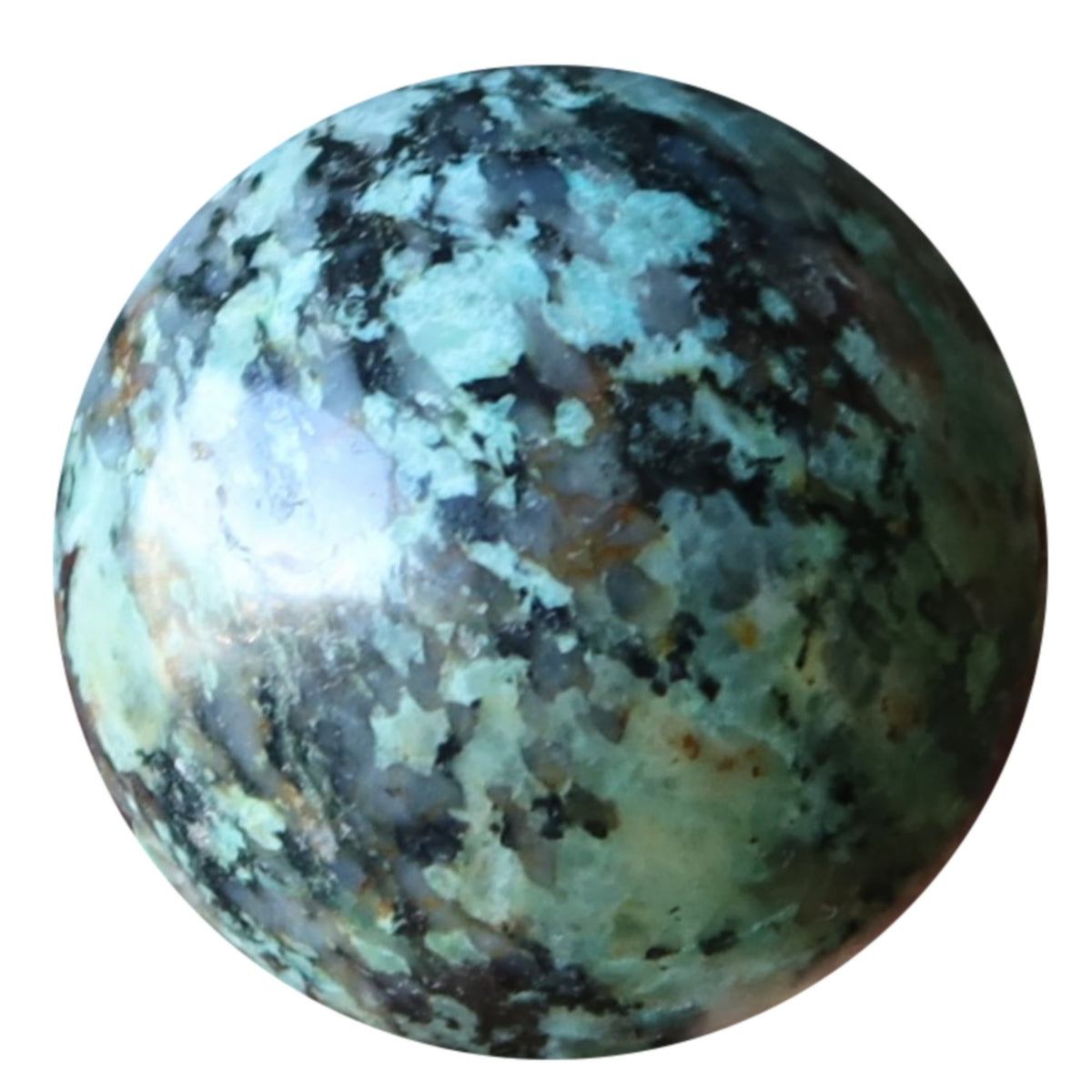 African Turquoise Sphere Exotic Jasper Crystal Ball — Satin Crystals