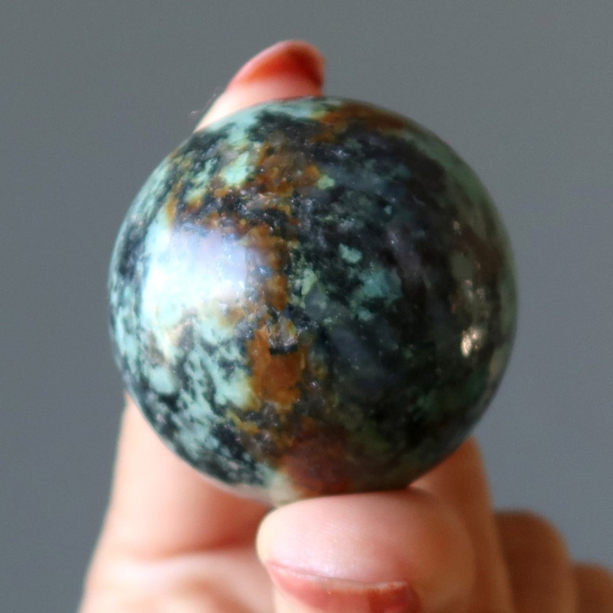 African Turquoise Sphere Exotic Crystal Ball — Satin Crystals