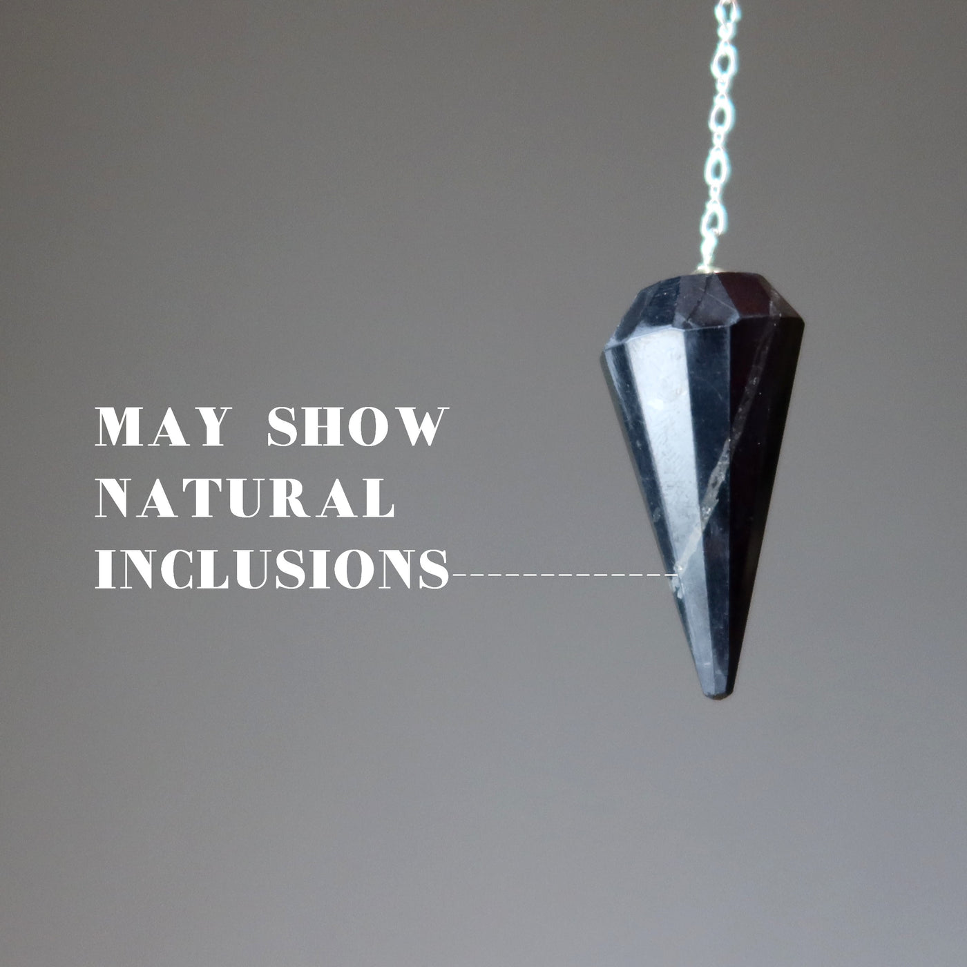 Shungite Pendulum Protected Mind Sterling Silver — Satin Crystals