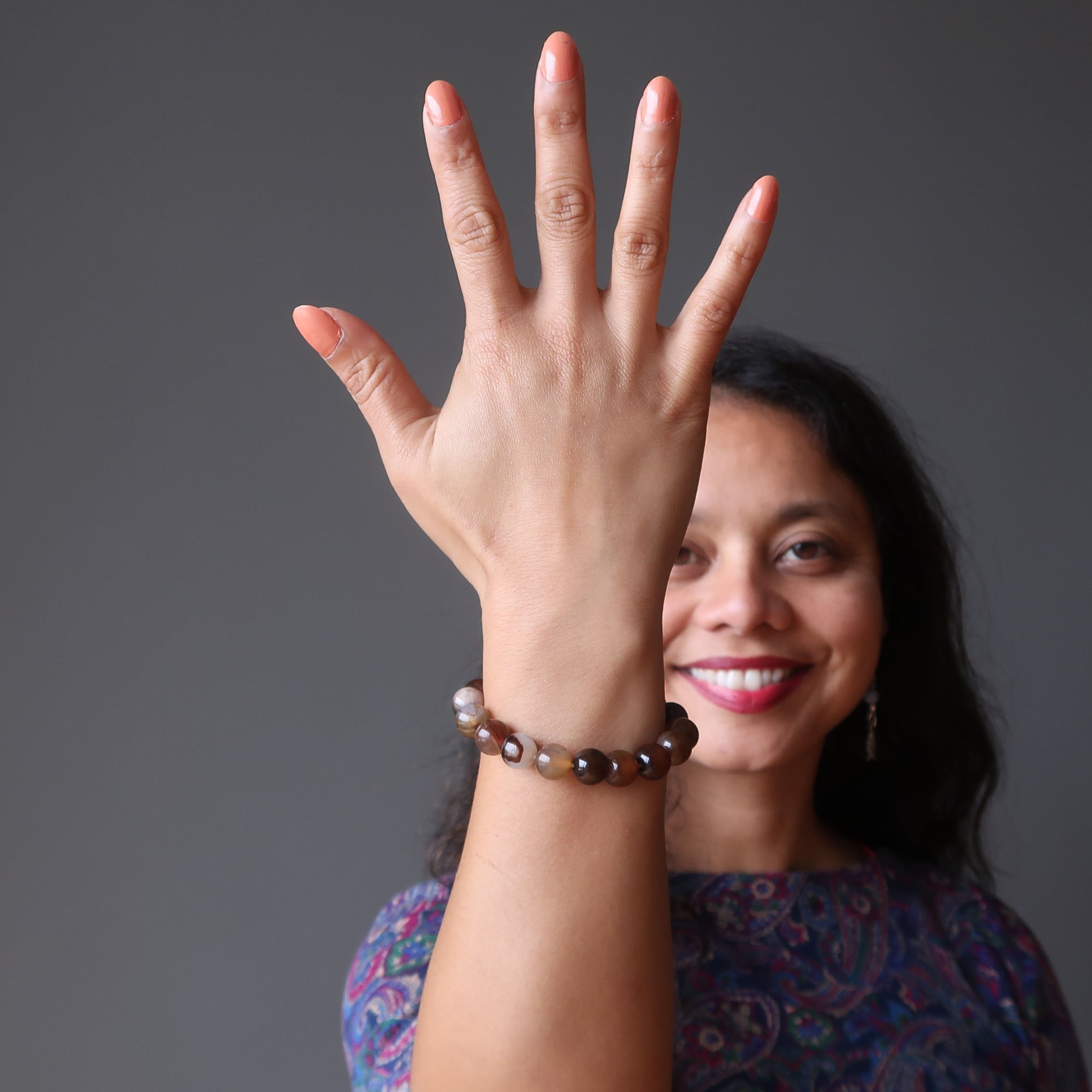 Brown Coffee Agate Bracelet Energy Go-getter Gemstone — Satin Crystals