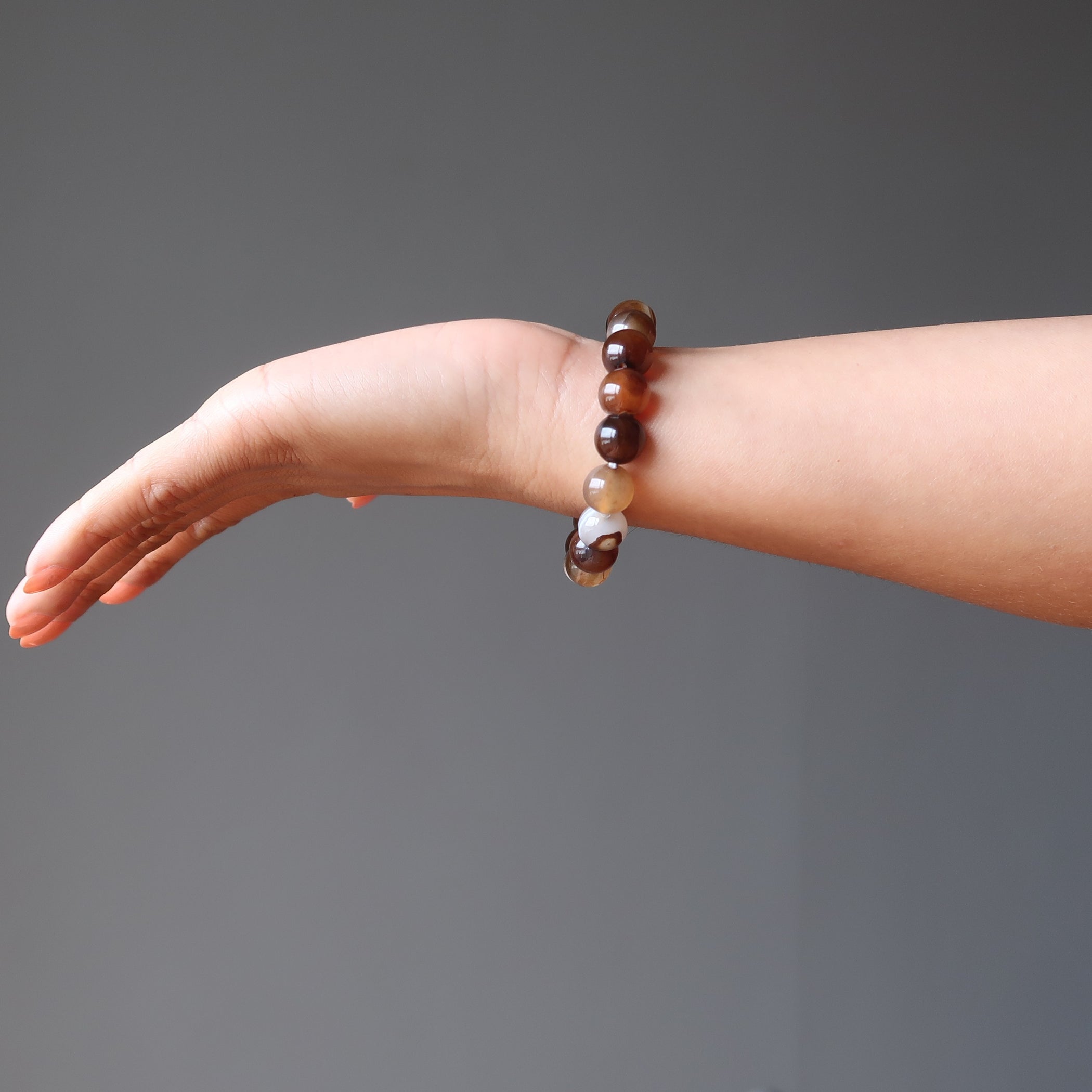 Brown Coffee Agate Bracelet Energy Go-getter Gemstone — Satin Crystals