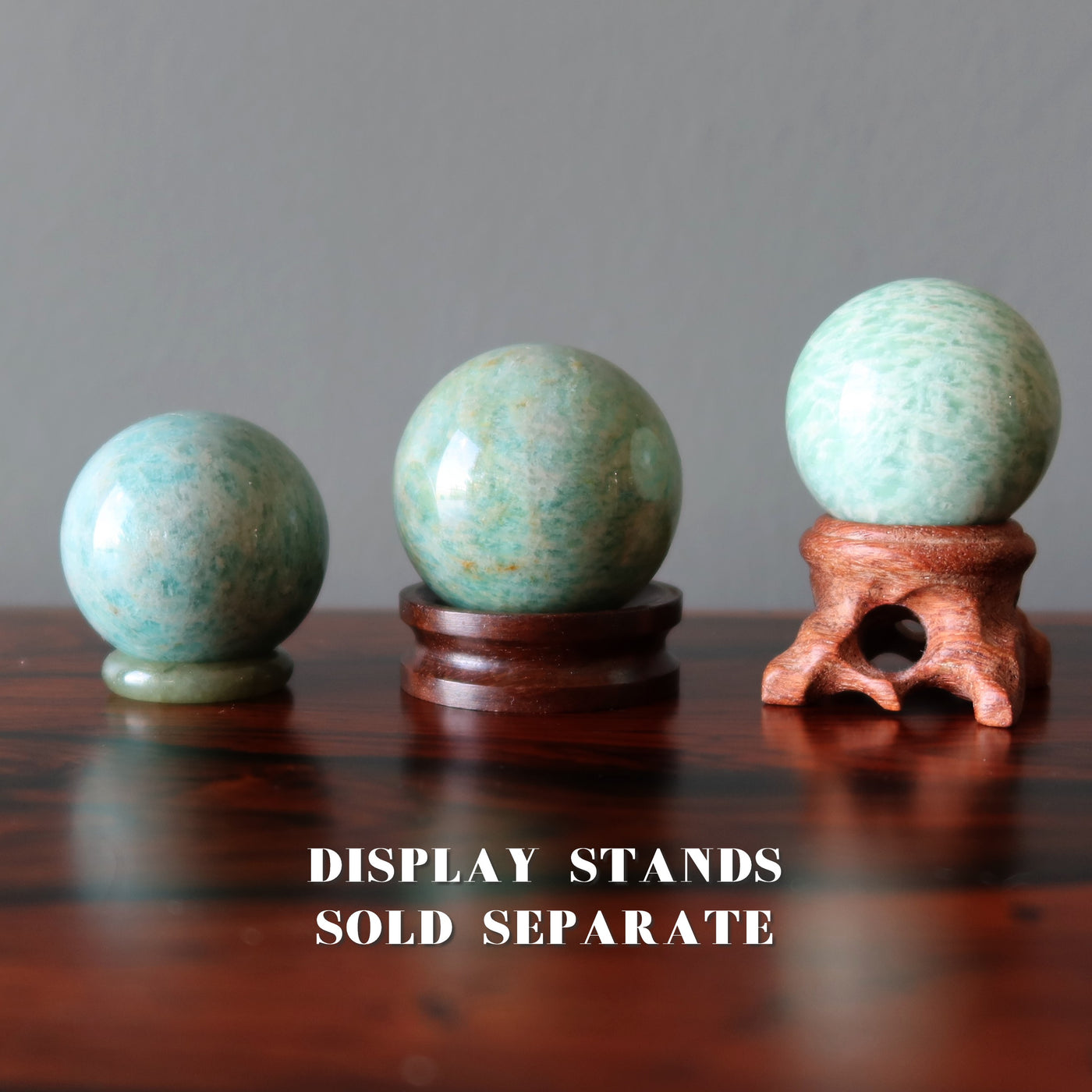 Amazonite Sphere Tropical Paradise Calming Green Crystal Ball — Satin ...