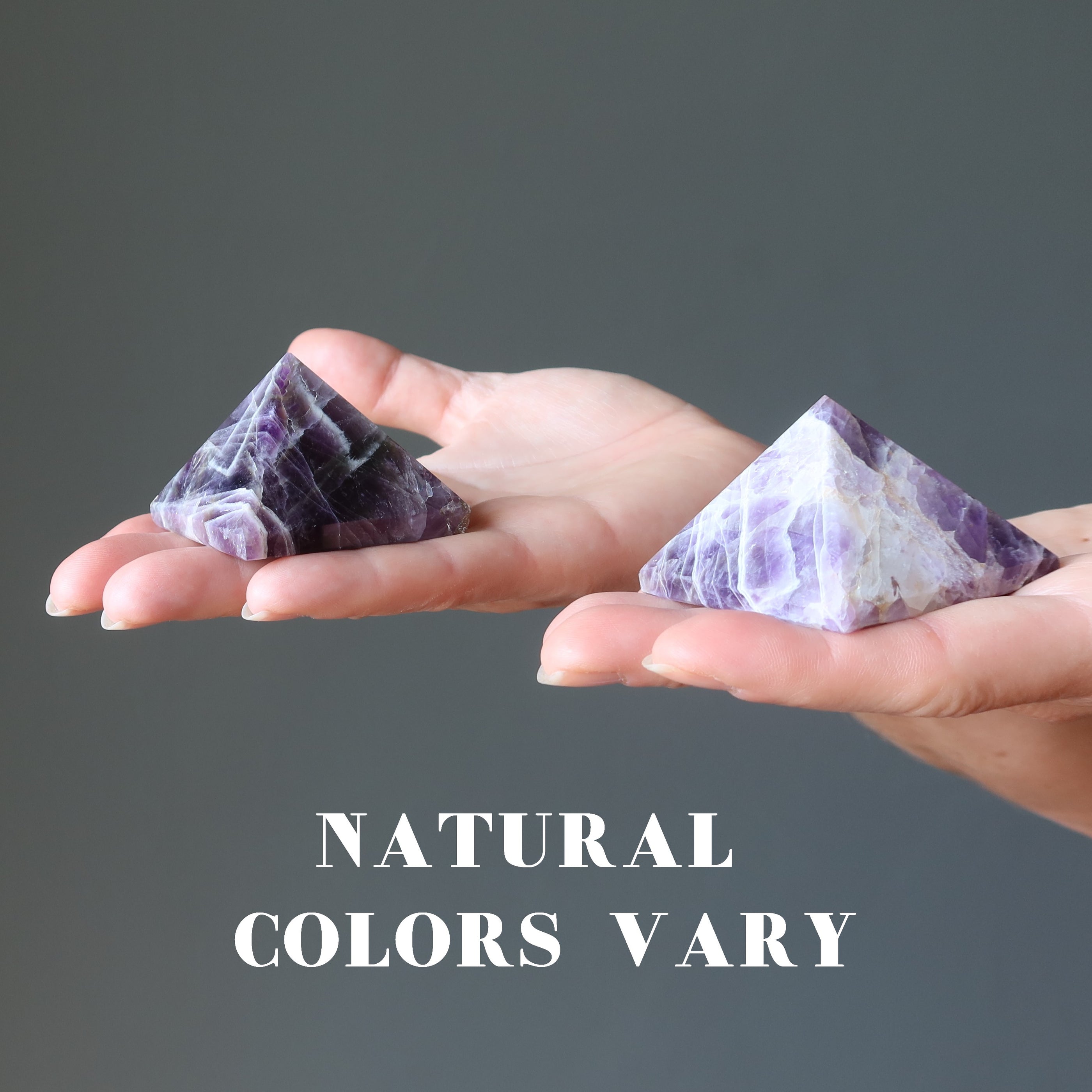 Amethyst Pyramid Power Purple Chevron — Satin Crystals