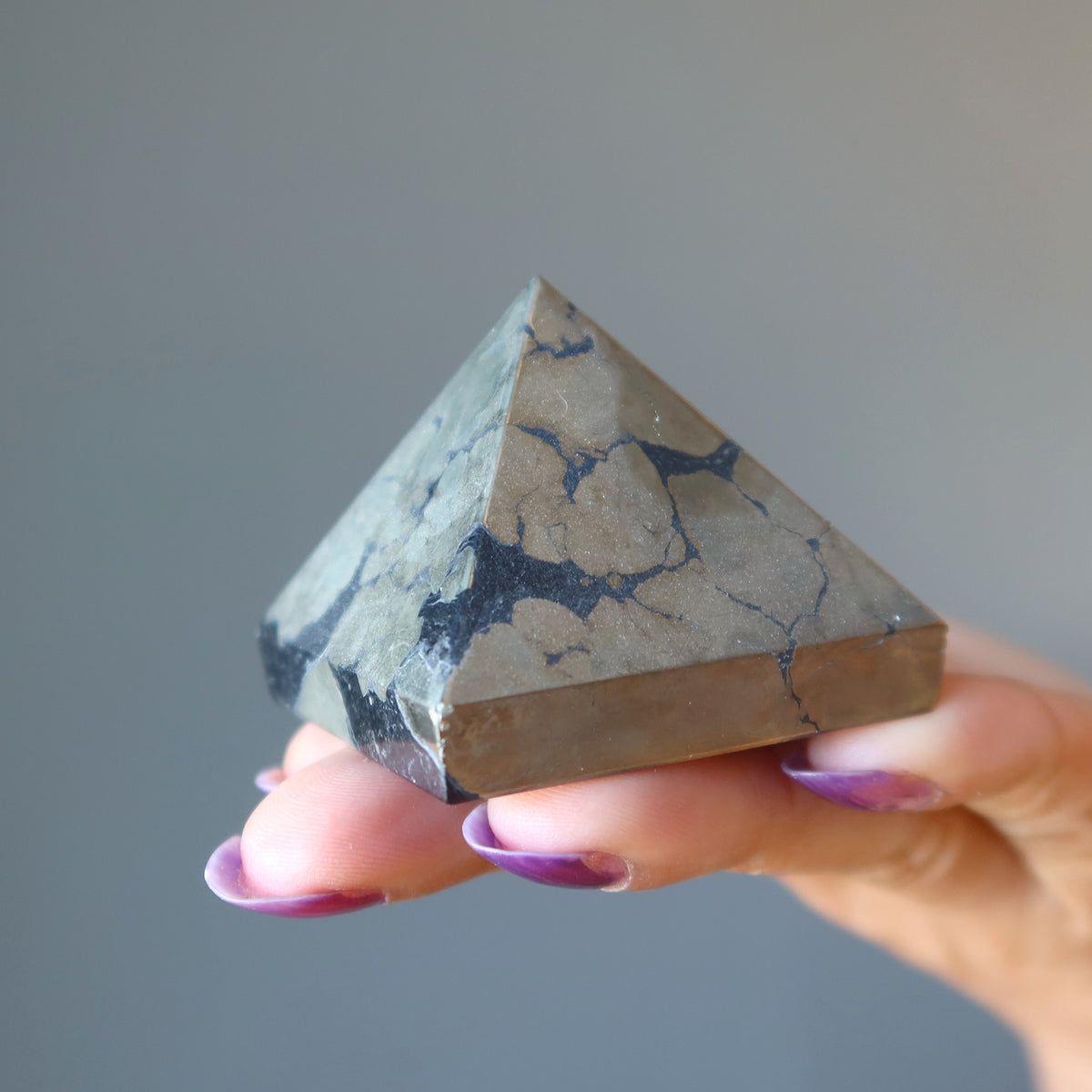 Apache Gold Pyramid Wisdom Chalcopyrite Stone — Satin Crystals