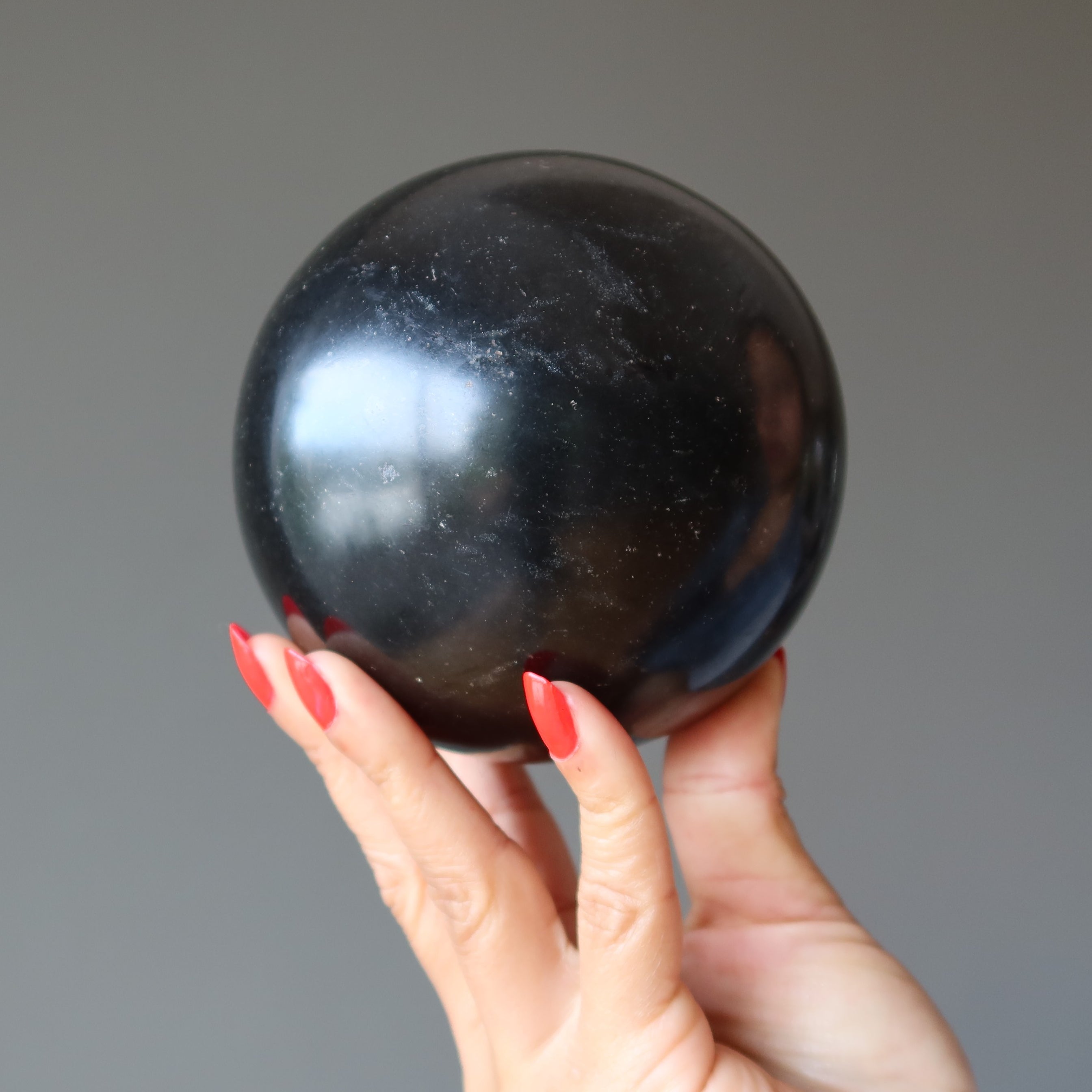 Basalt Sphere Real Burst of Lava Black Protection Stone Crystal Ball ...