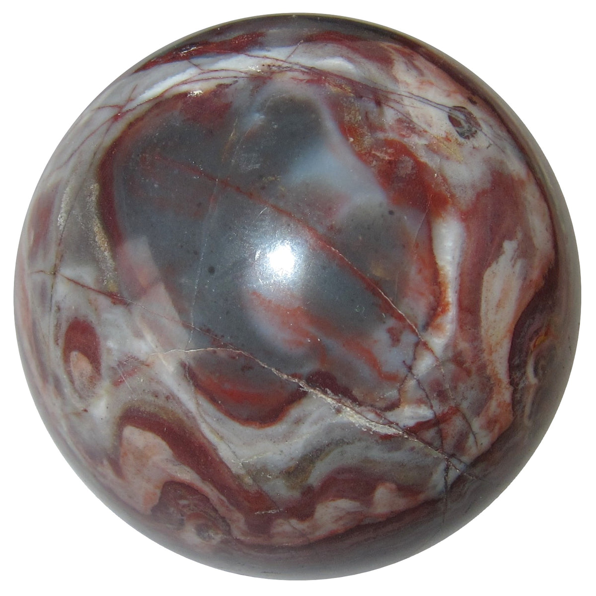 Chalcedony Sphere Wild Spirit Blue Red Crystal Ball — Satin Crystals
