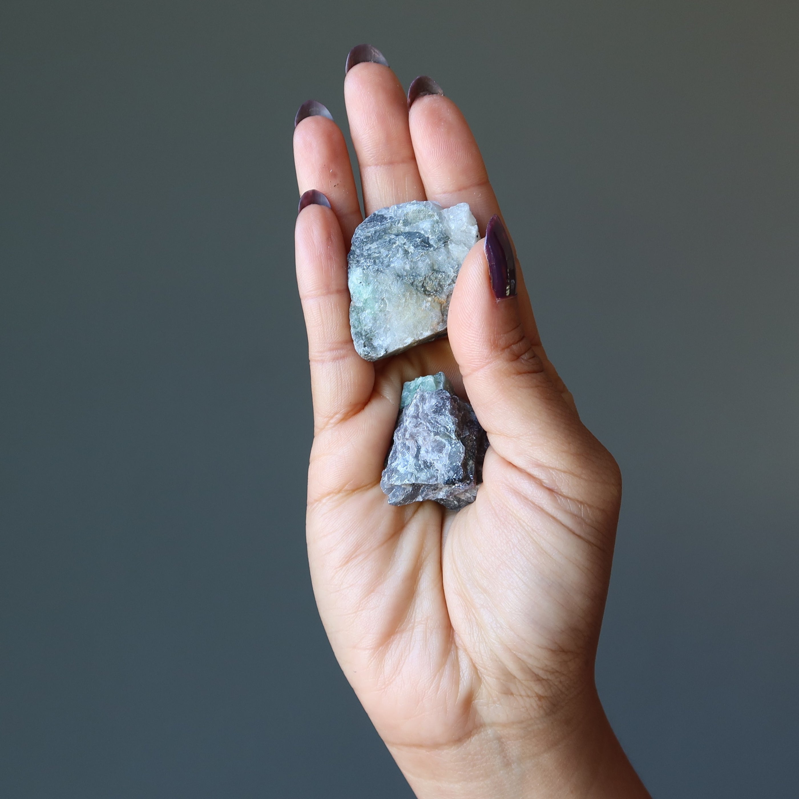 Emerald Raw Crystal Pair Double Luck Green Gems — Satin Crystals