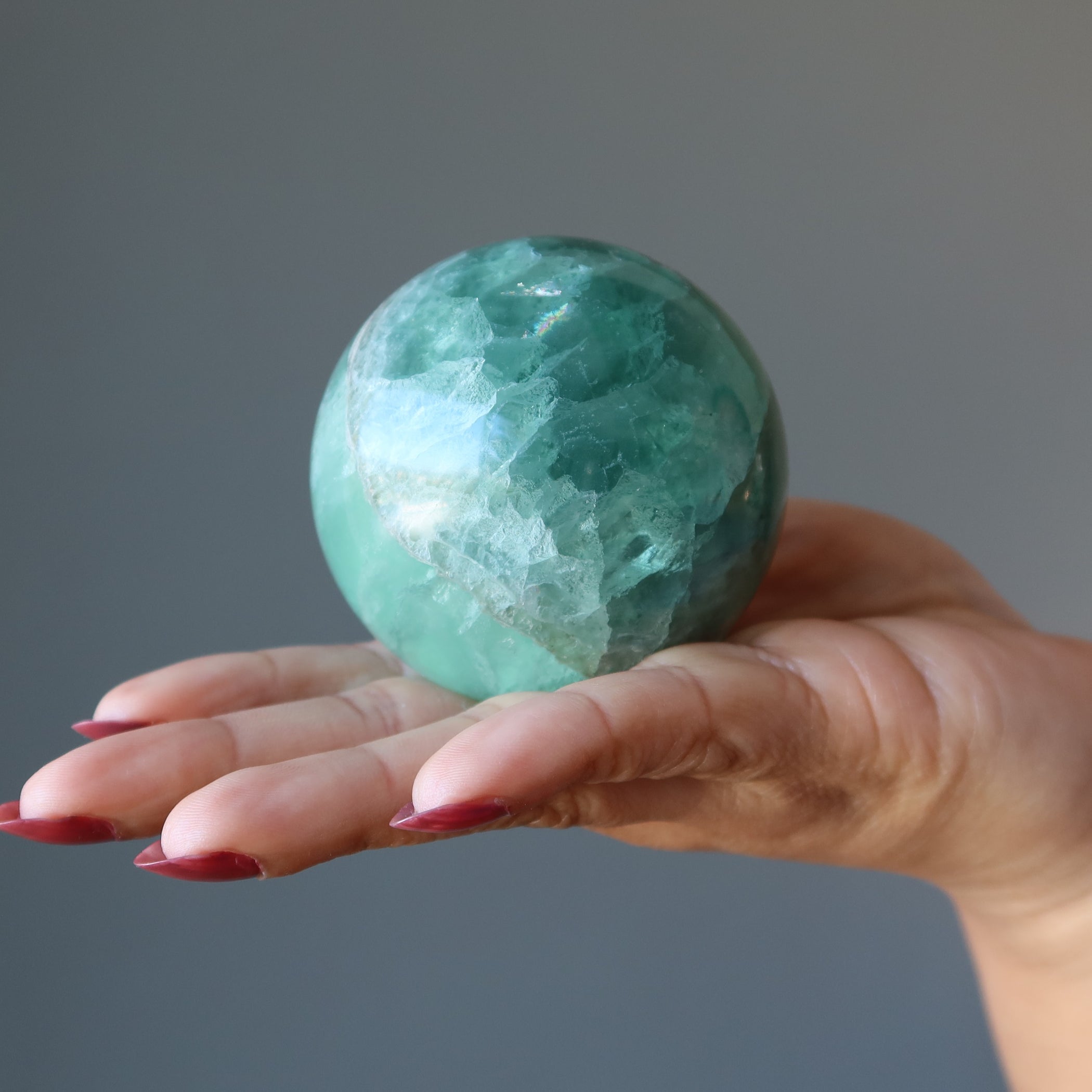 Fluorite Sphere Green Genius Crystal Ball — Satin Crystals
