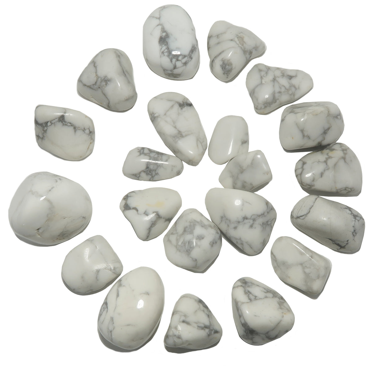 Howlite Tumbled Stones White Knight New Start Crystal Healing — Satin ...