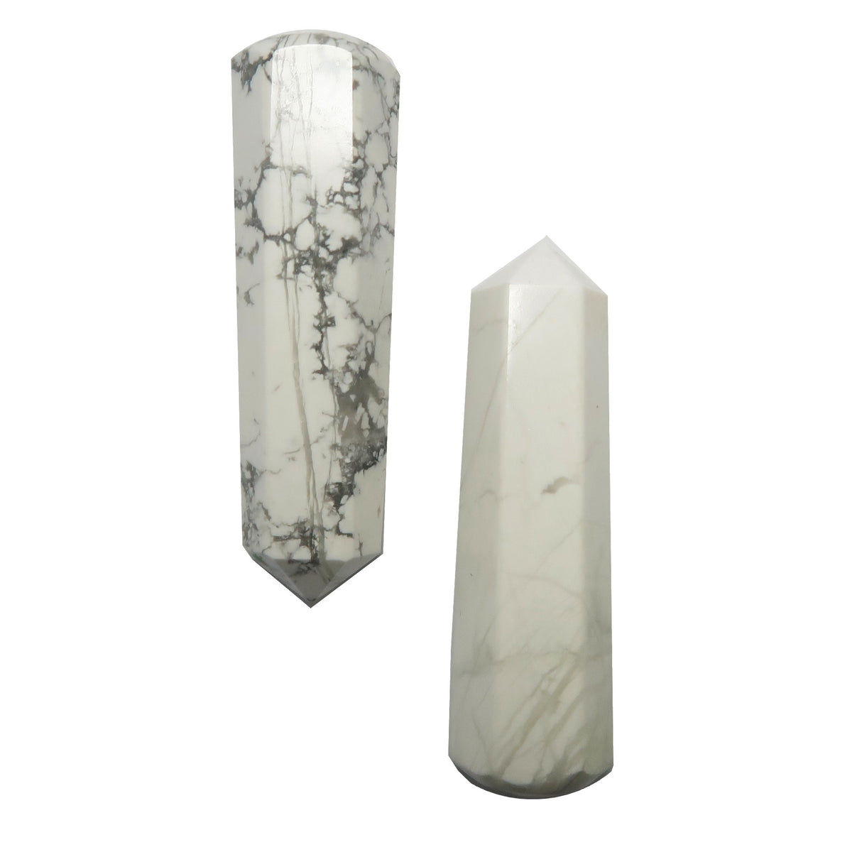 Howlite Faceted Wand Healthy Tomorrow Stone — Satin Crystals