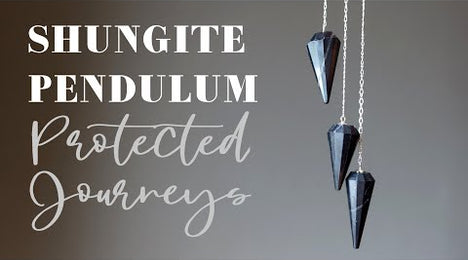 Shungite Pendulum Protected Crystal Healing Journey Sterling Silver — Satin Crystals
