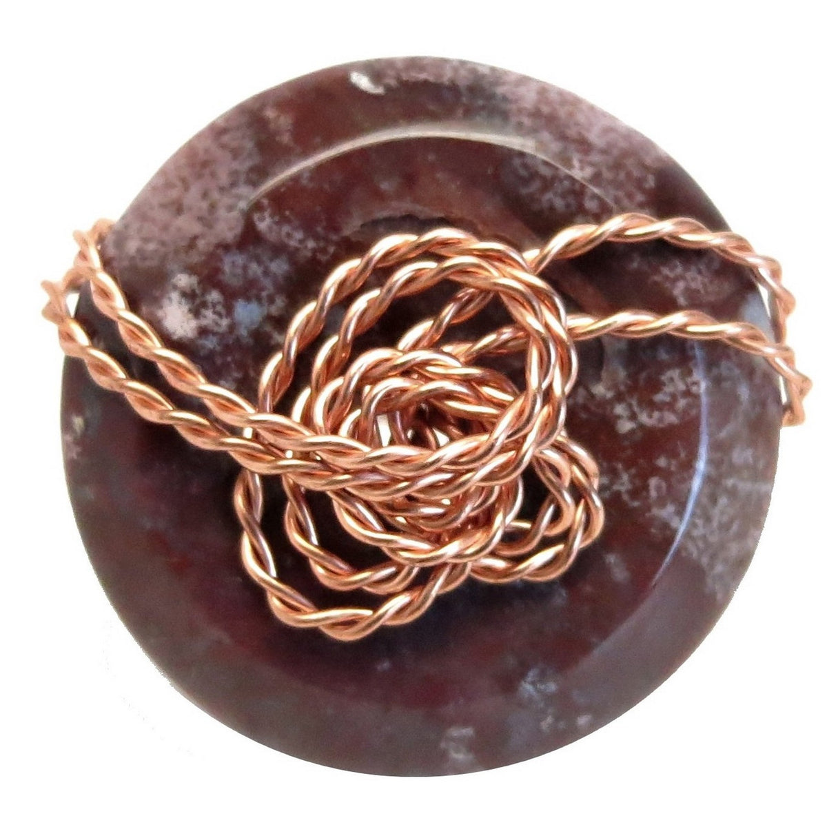 Purple Jasper Ring Rope and Chain Copper Size 4.75 — Satin Crystals