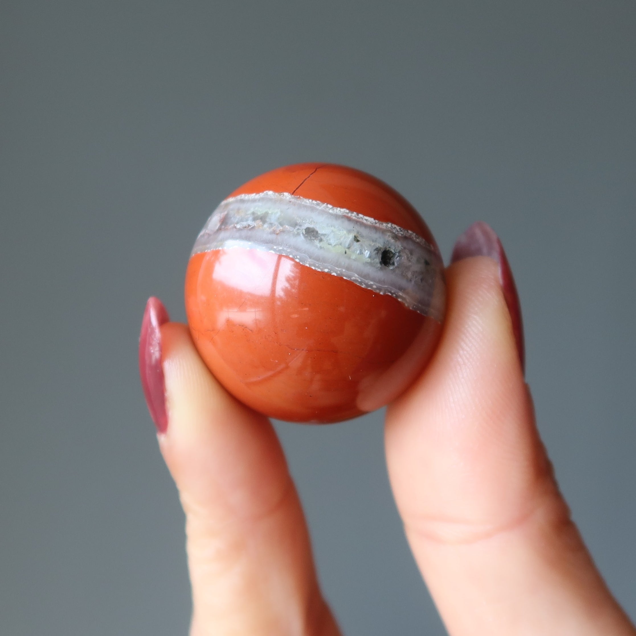 Red Jasper Sphere Fire Spirit Mars Leader Stone Crystal Ball — Satin ...