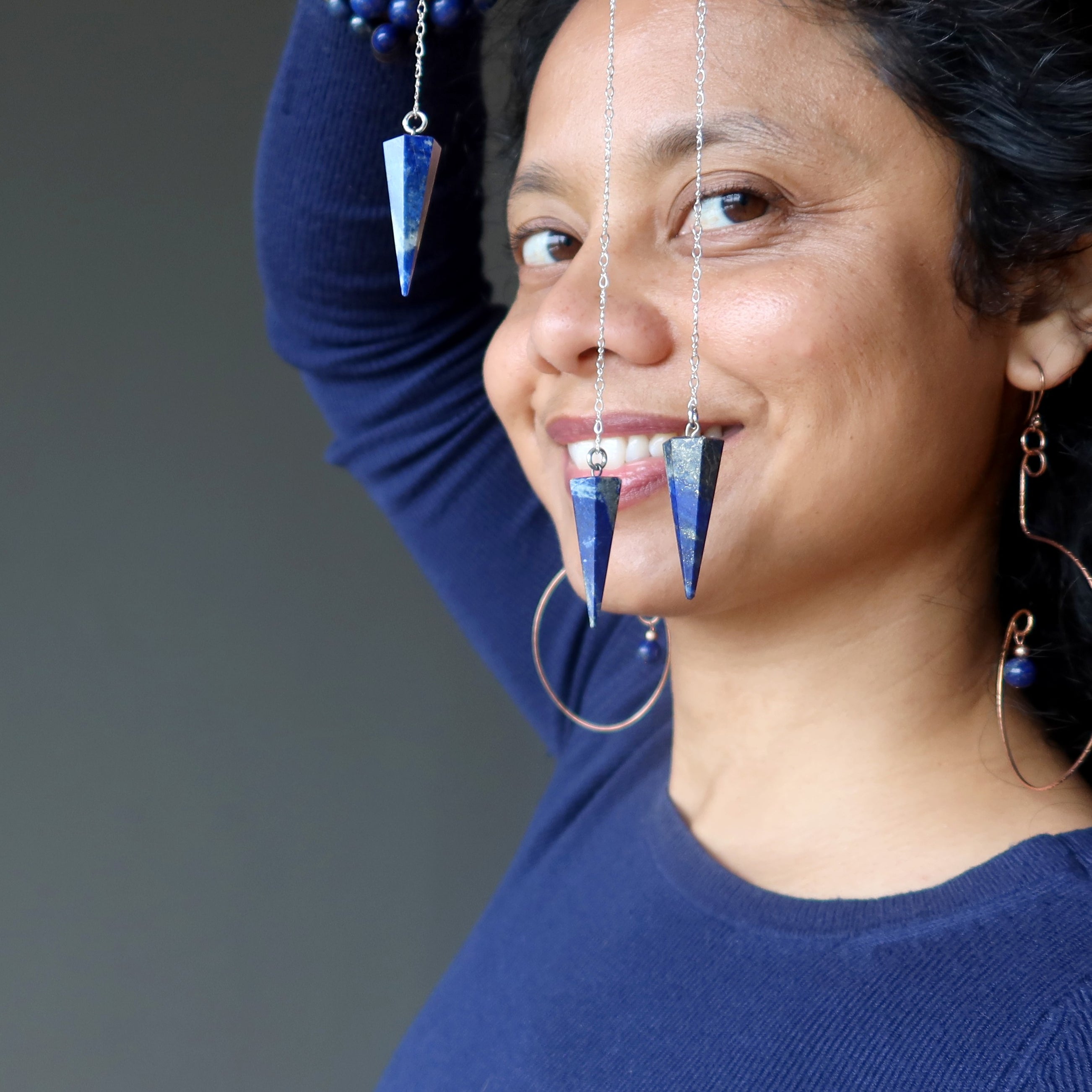 Lapis Pendulum The Truth is Sterling Silver — Satin Crystals