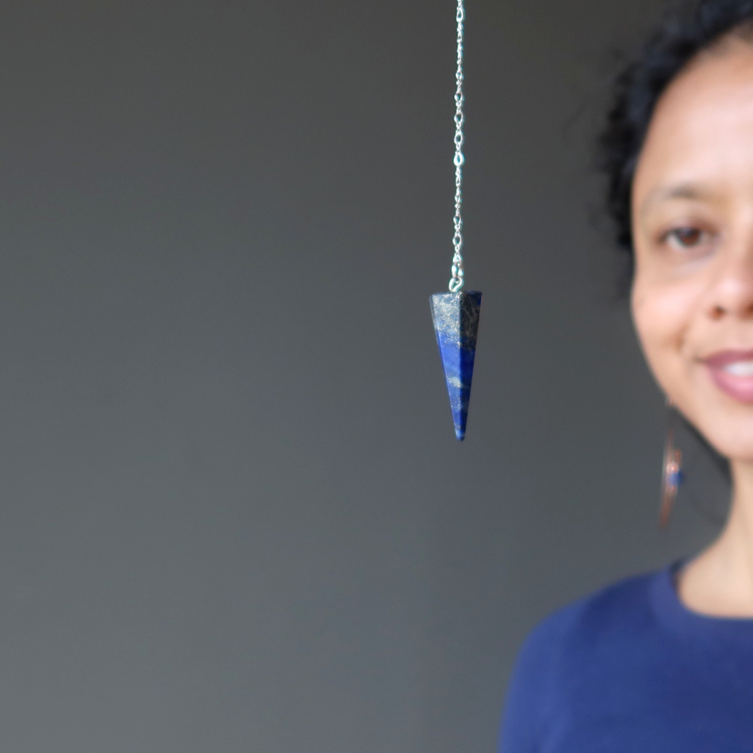 Lapis Pendulum The Truth is Sterling Silver — Satin Crystals