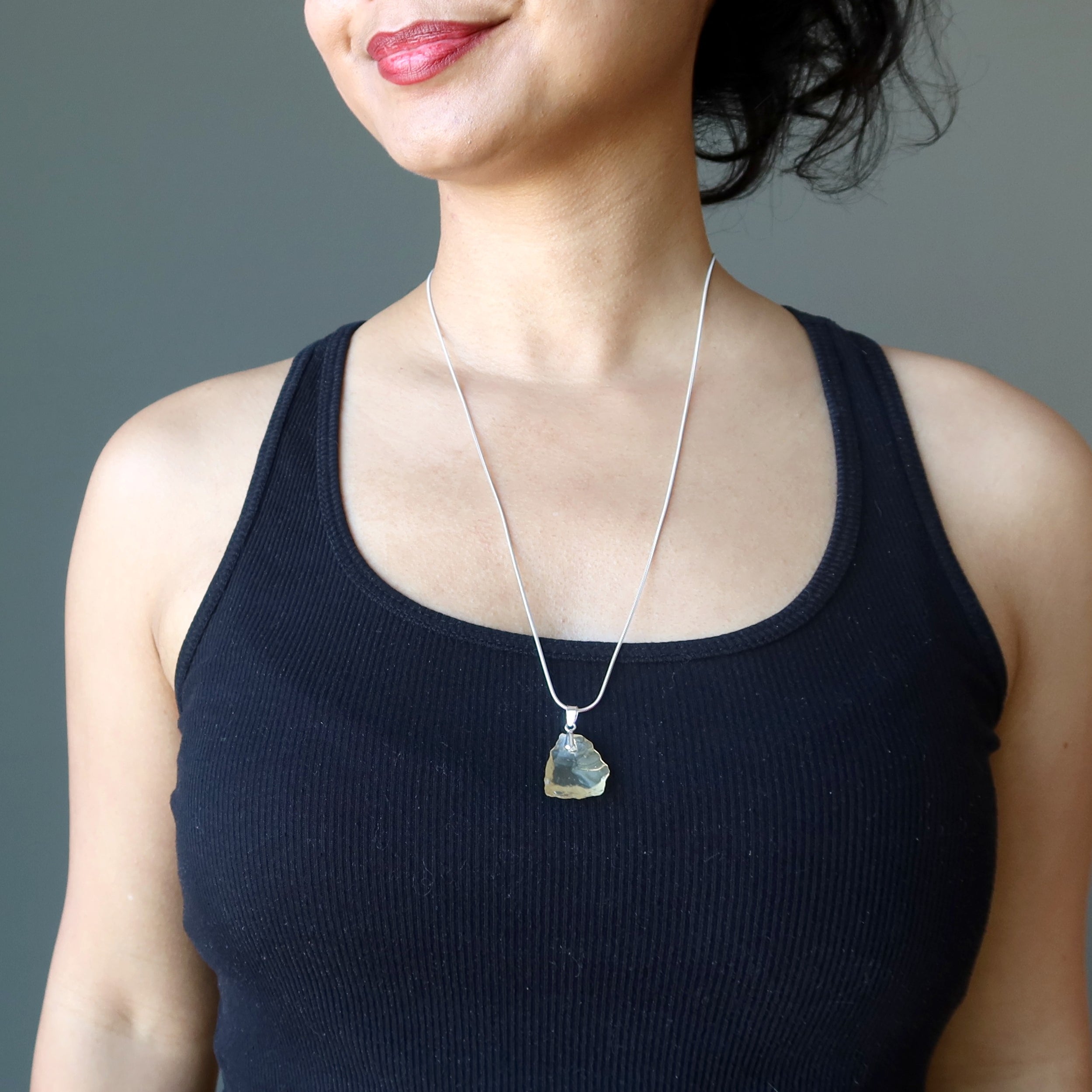 Libyan Desert Glass Necklace Royal King Tut Sterling Silver — Satin ...