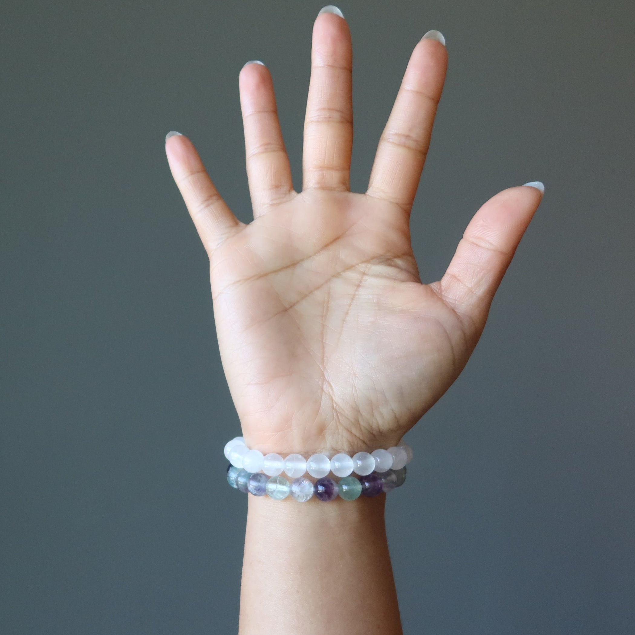 Dream Bracelet Set Deep Sleep Symbol Stones Selenite Fluorite — Satin ...