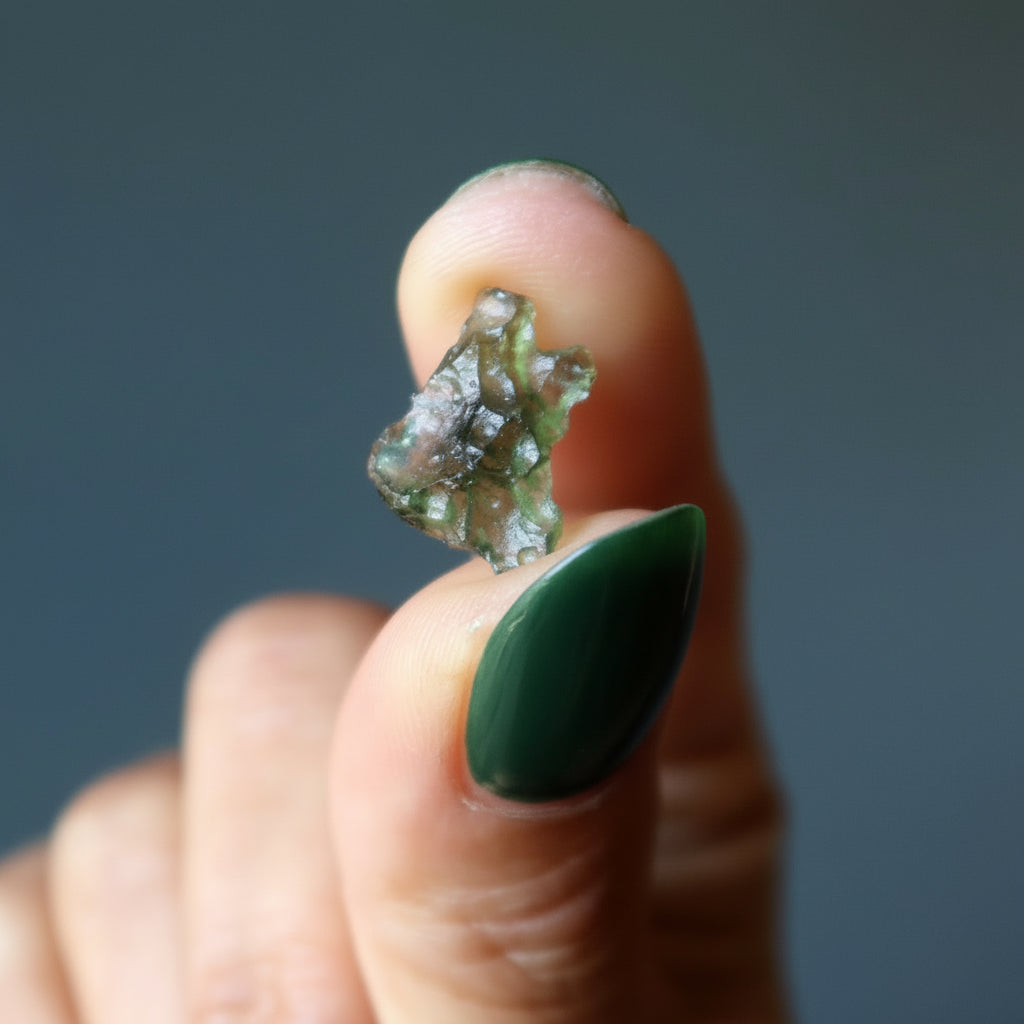 Moldavite Green Tektite My Mini Martian Alien Gem — Satin Crystals