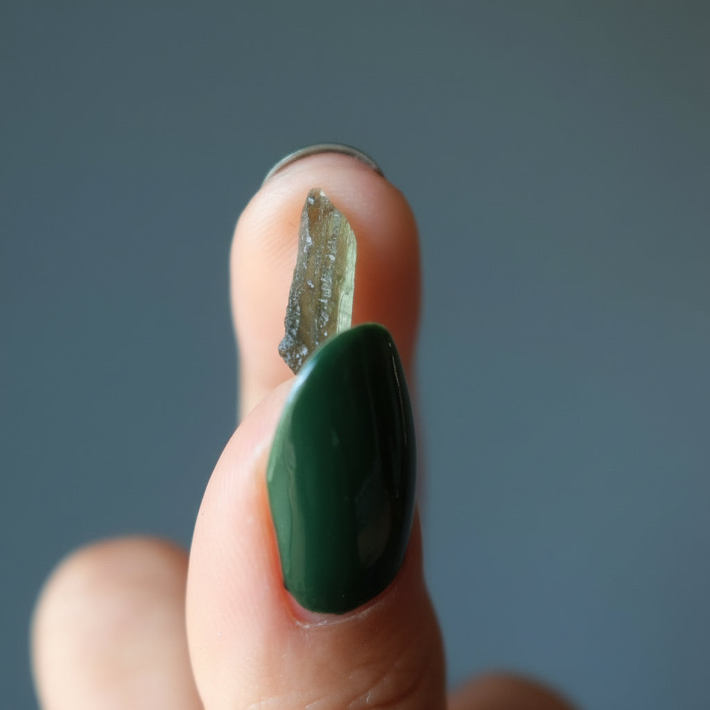 Moldavite Green Tektite My Mini Martian Alien Gem — Satin Crystals