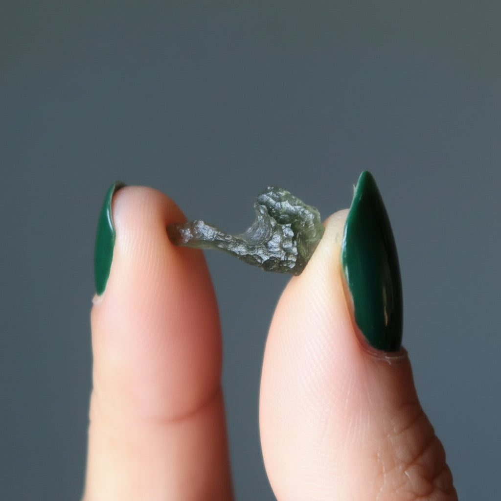 Moldavite Green Tektite My Mini Martian Alien Gem — Satin Crystals