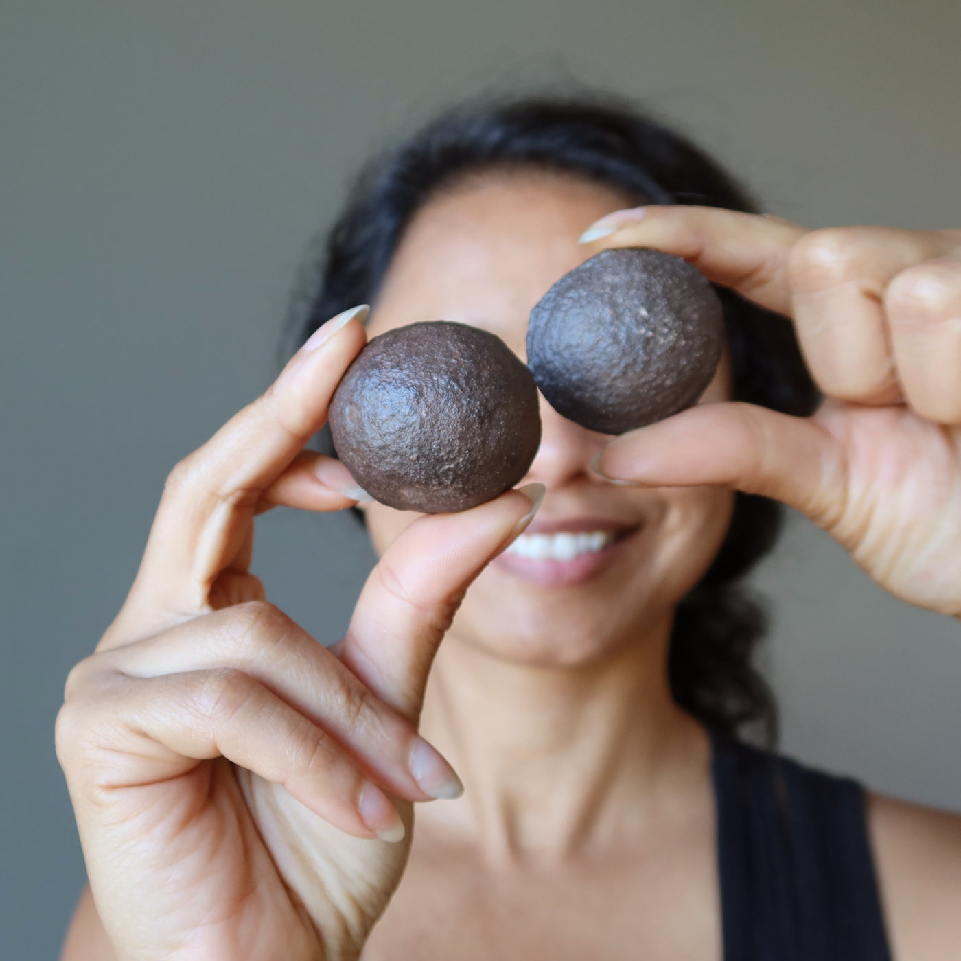 Moqui Marble Male Female Shaman Stone Grounding Ball Pair — Satin Crystals