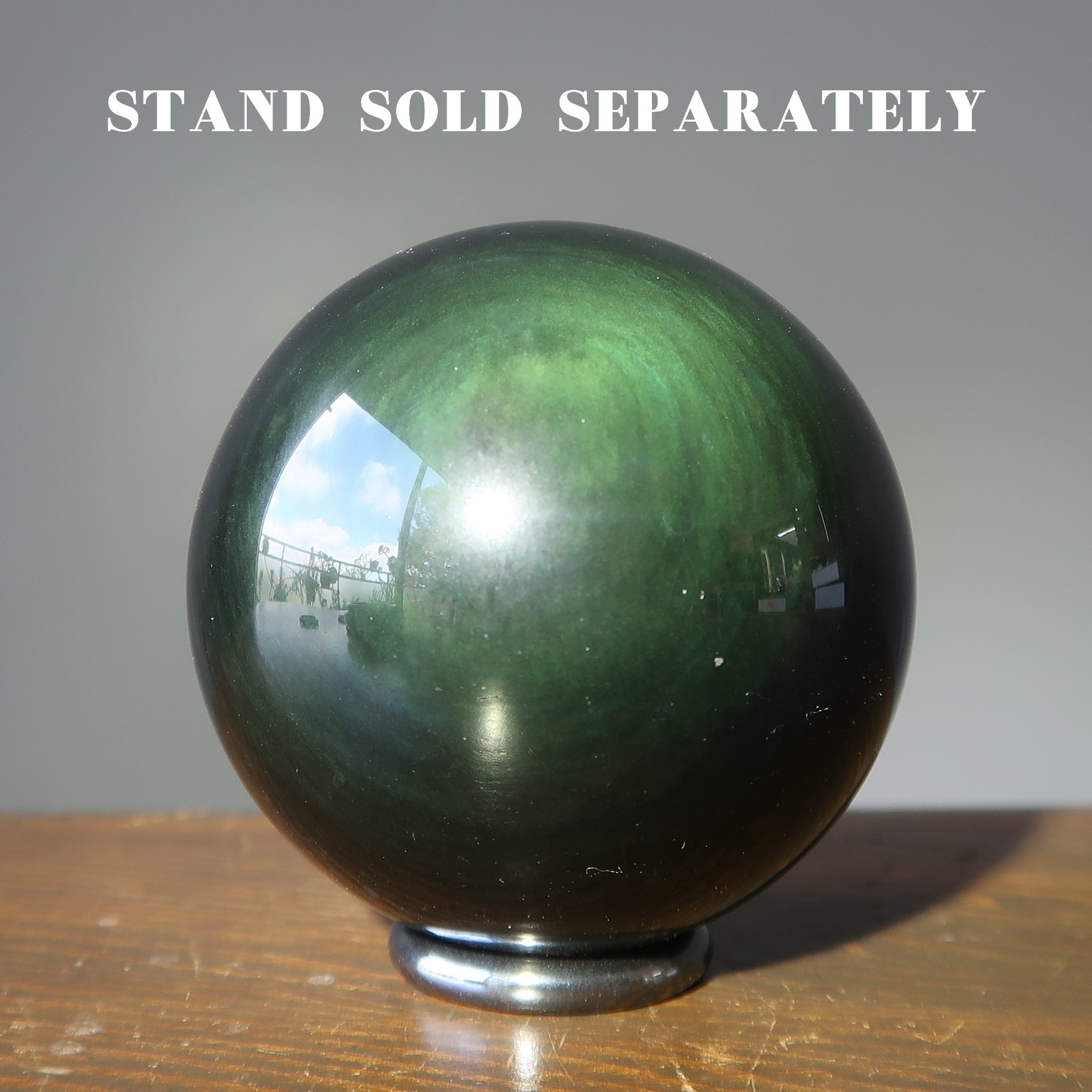 Rainbow Obsidian Sphere Crystal Healing Ball Natural Green Eyed Spirit ...