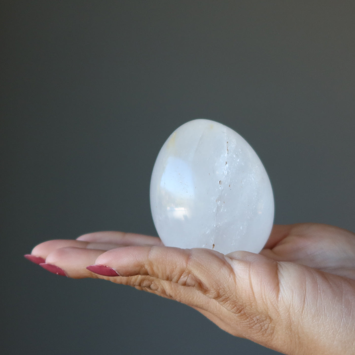 Cloud Quartz Egg New Horizons White Stone — Satin Crystals