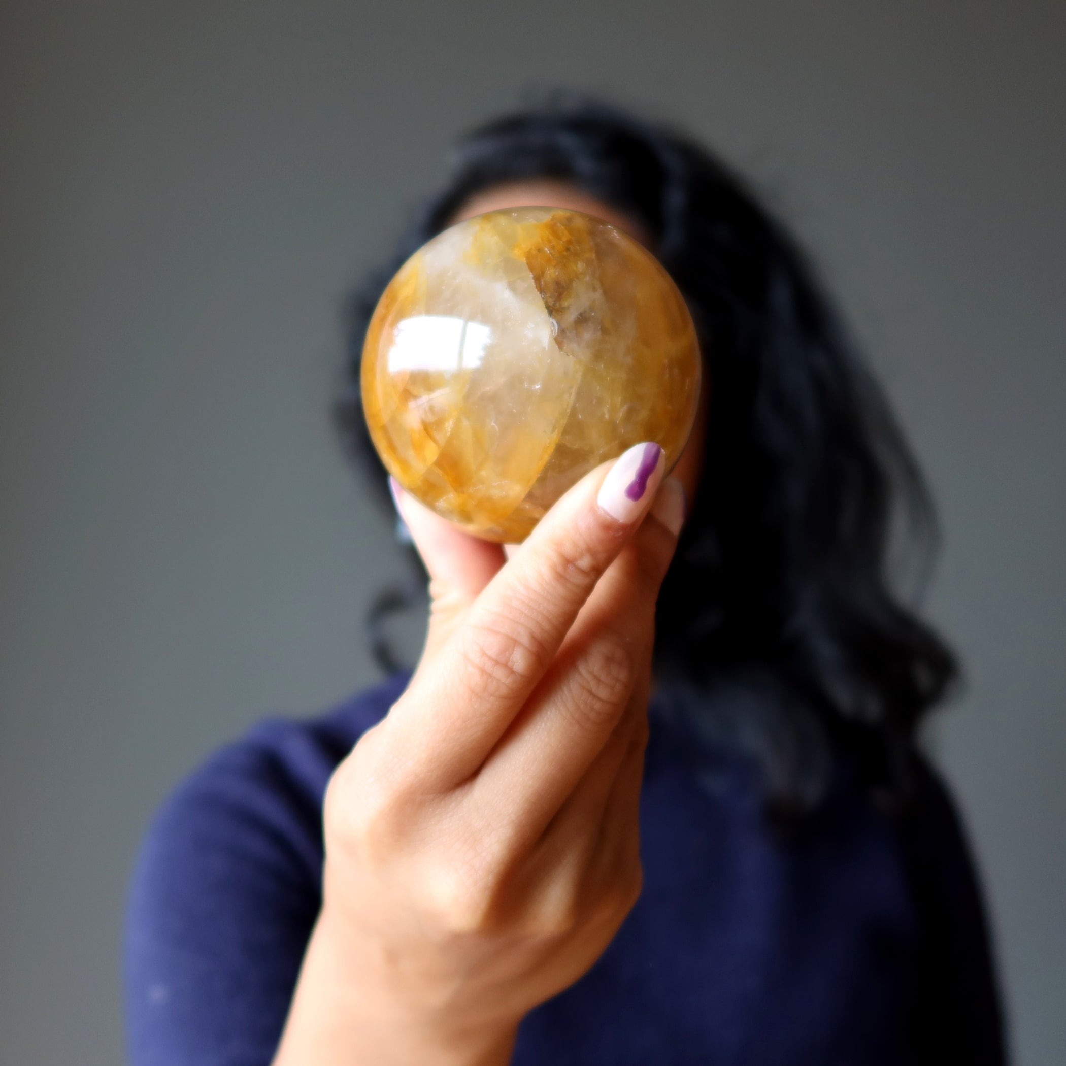 Golden Healer Quartz Hematoid Sphere Crystal Ball — Satin Crystals