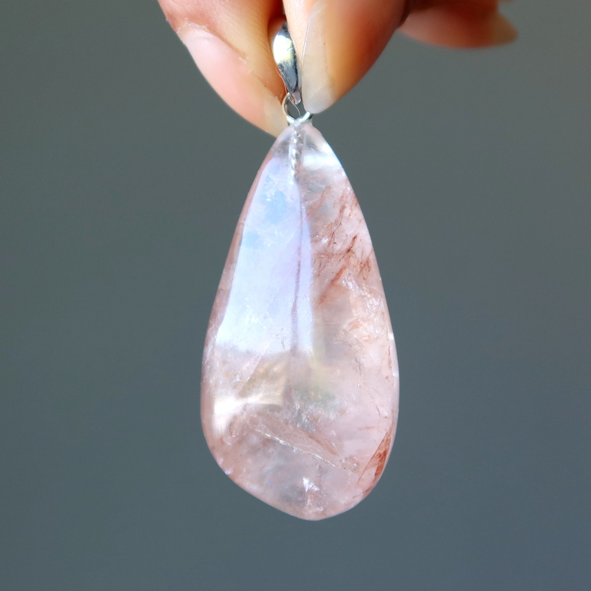 Red Fire Quartz Pendant Drop of Passion Love Crystal Hematoid Stone ...