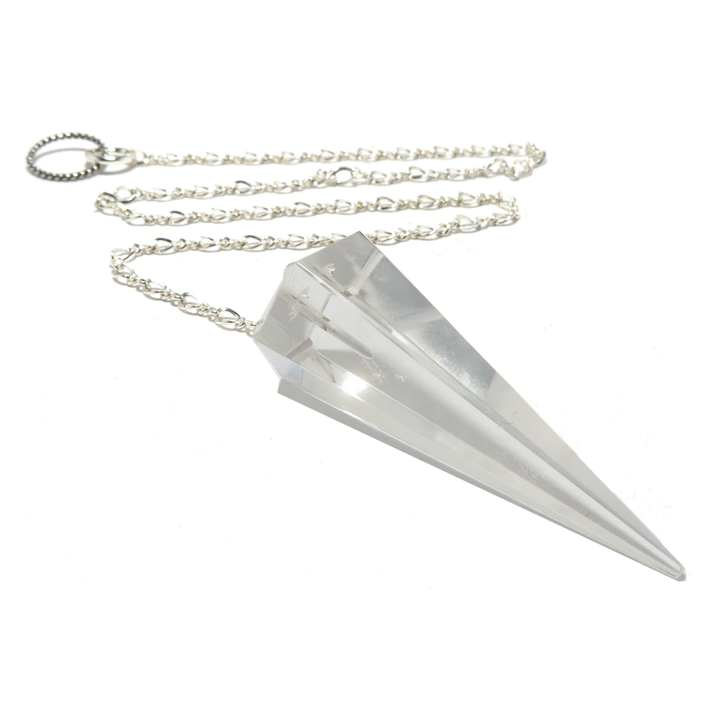 Clear Quartz Pendulum Crystal Sterling Silver — Satin Crystals