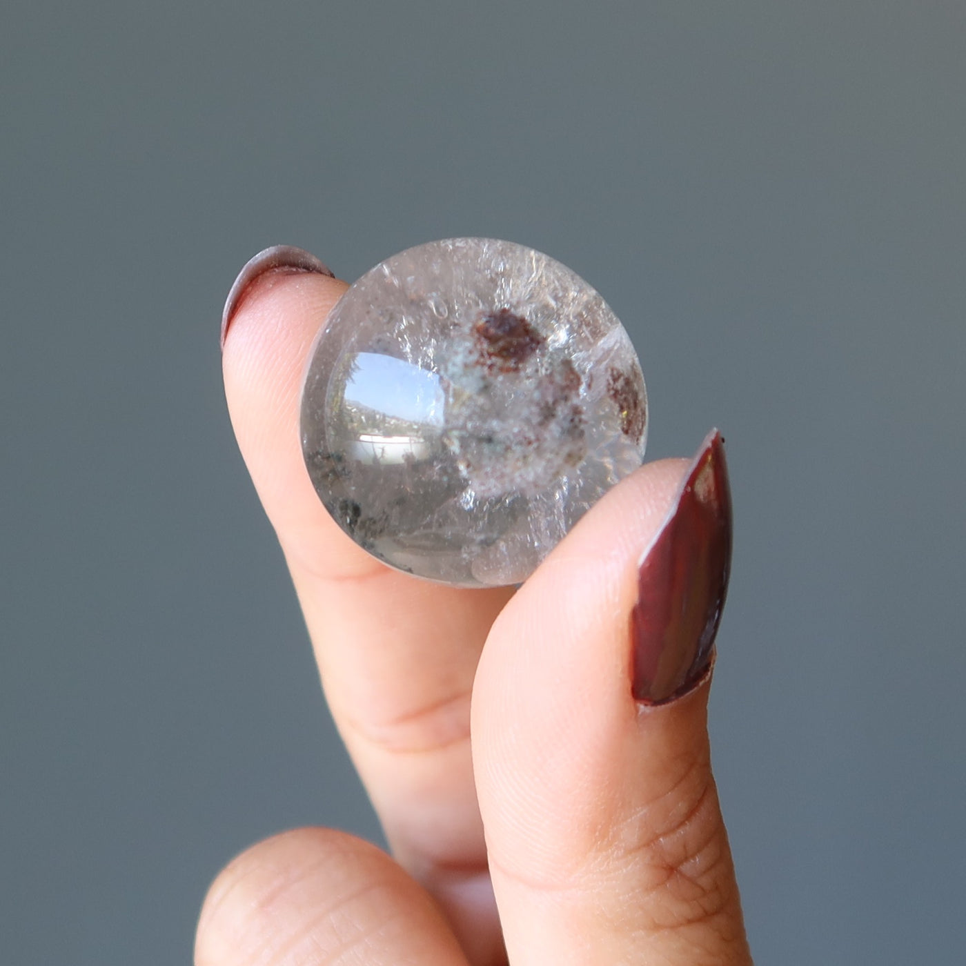 Phantom Quartz Sphere Wise Forest Spirit Crystal Ball — Satin Crystals