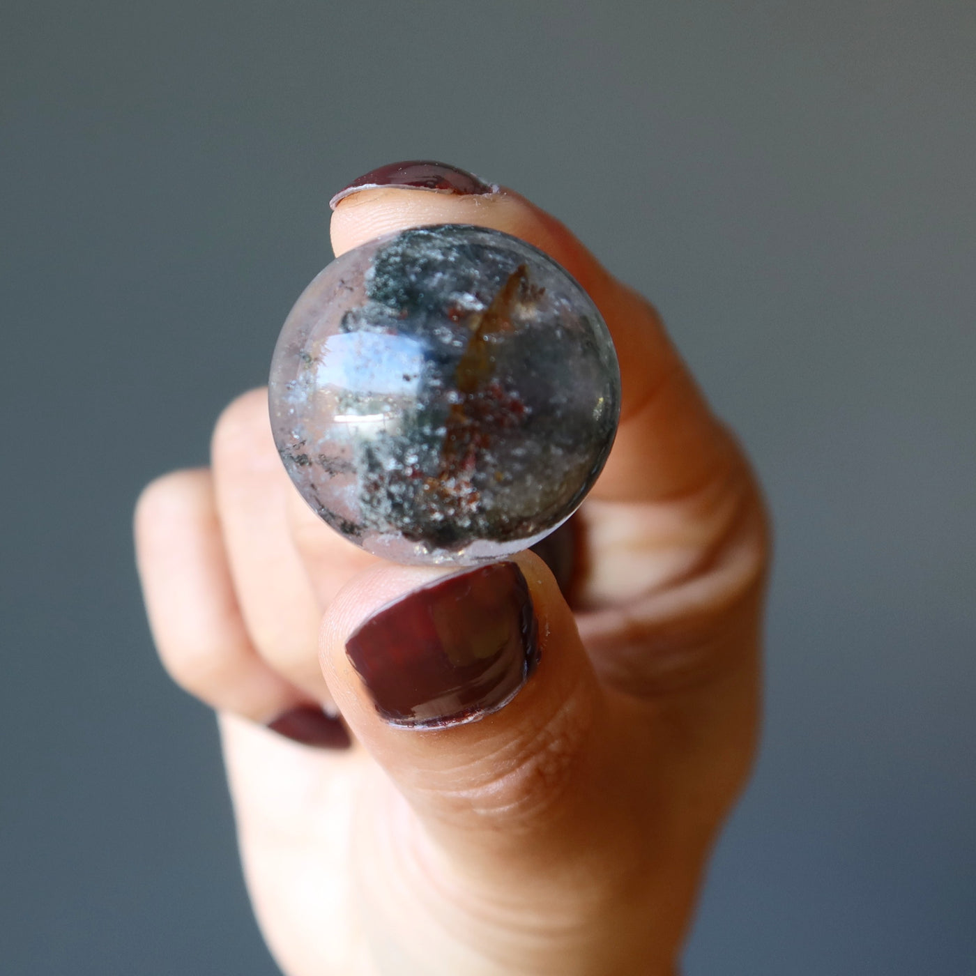 Phantom Quartz Sphere Wise Forest Spirit Crystal Ball — Satin Crystals
