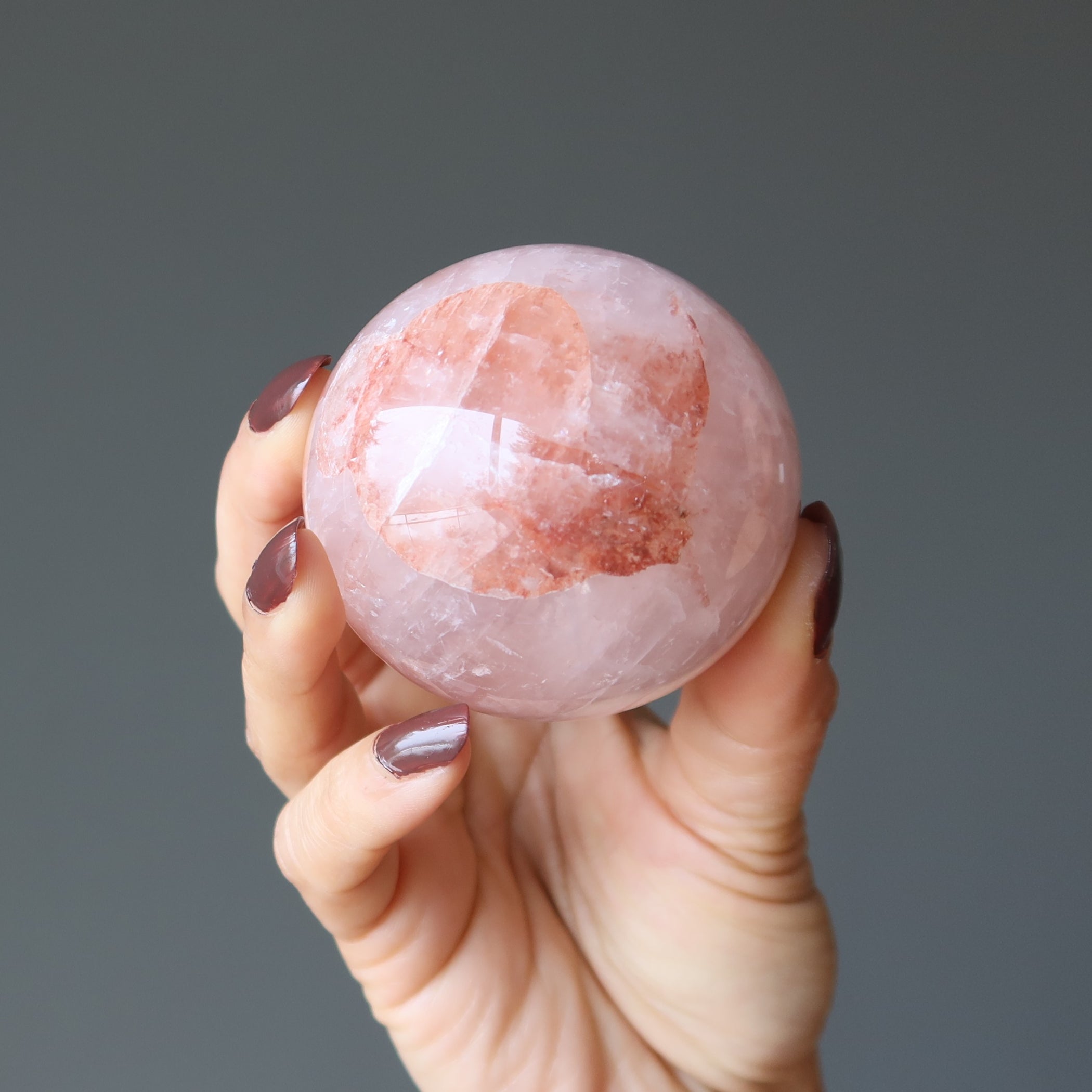 Red Fire Quartz Sphere Crystal Healing Ball Motivation Energy Stone ...