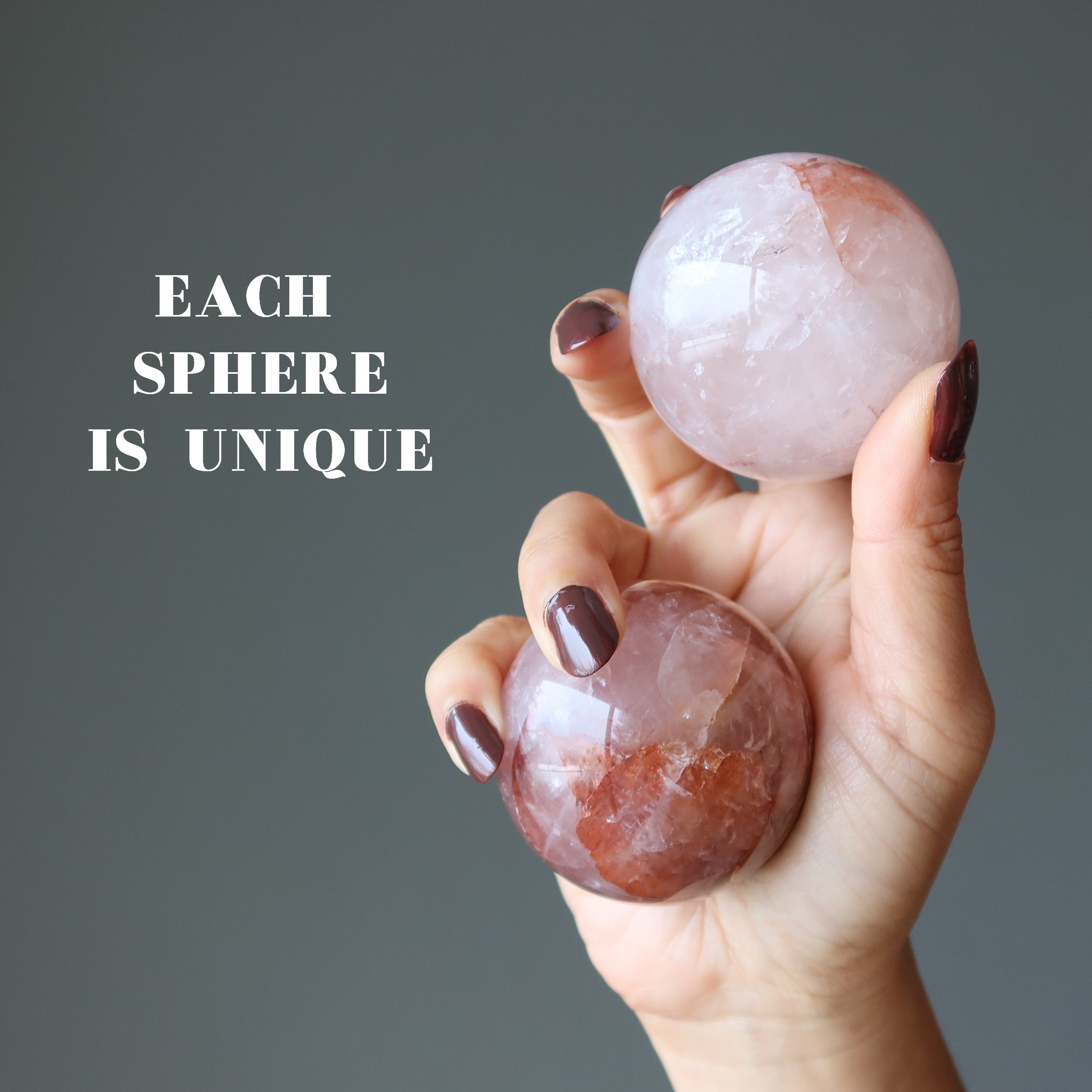 Red Fire Quartz Sphere Crystal Healing Ball Motivation Energy Stone ...