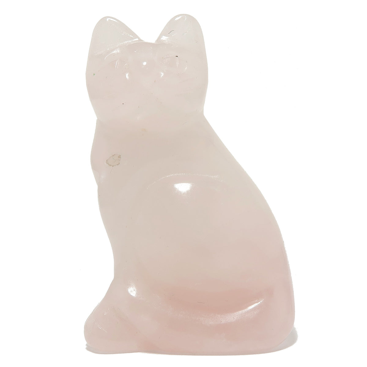 Rose Quartz Cat Lover Perfect Pink Animal Figurine — Satin Crystals